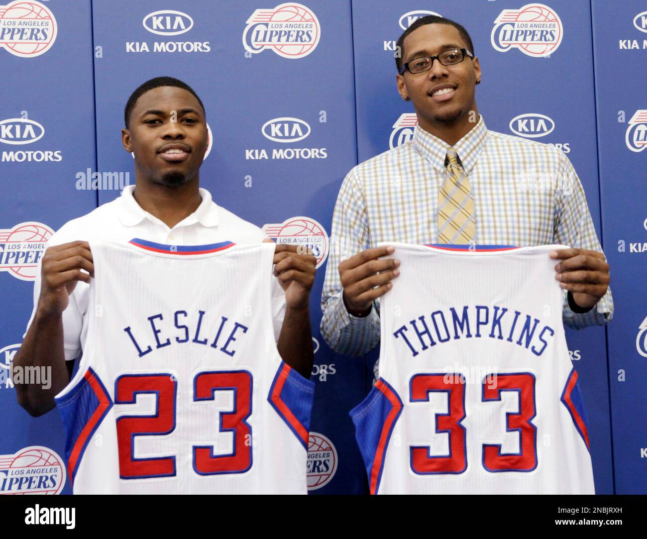 Los Angeles Clippers new draft picks, guard Travis Leslie, left, and ...
