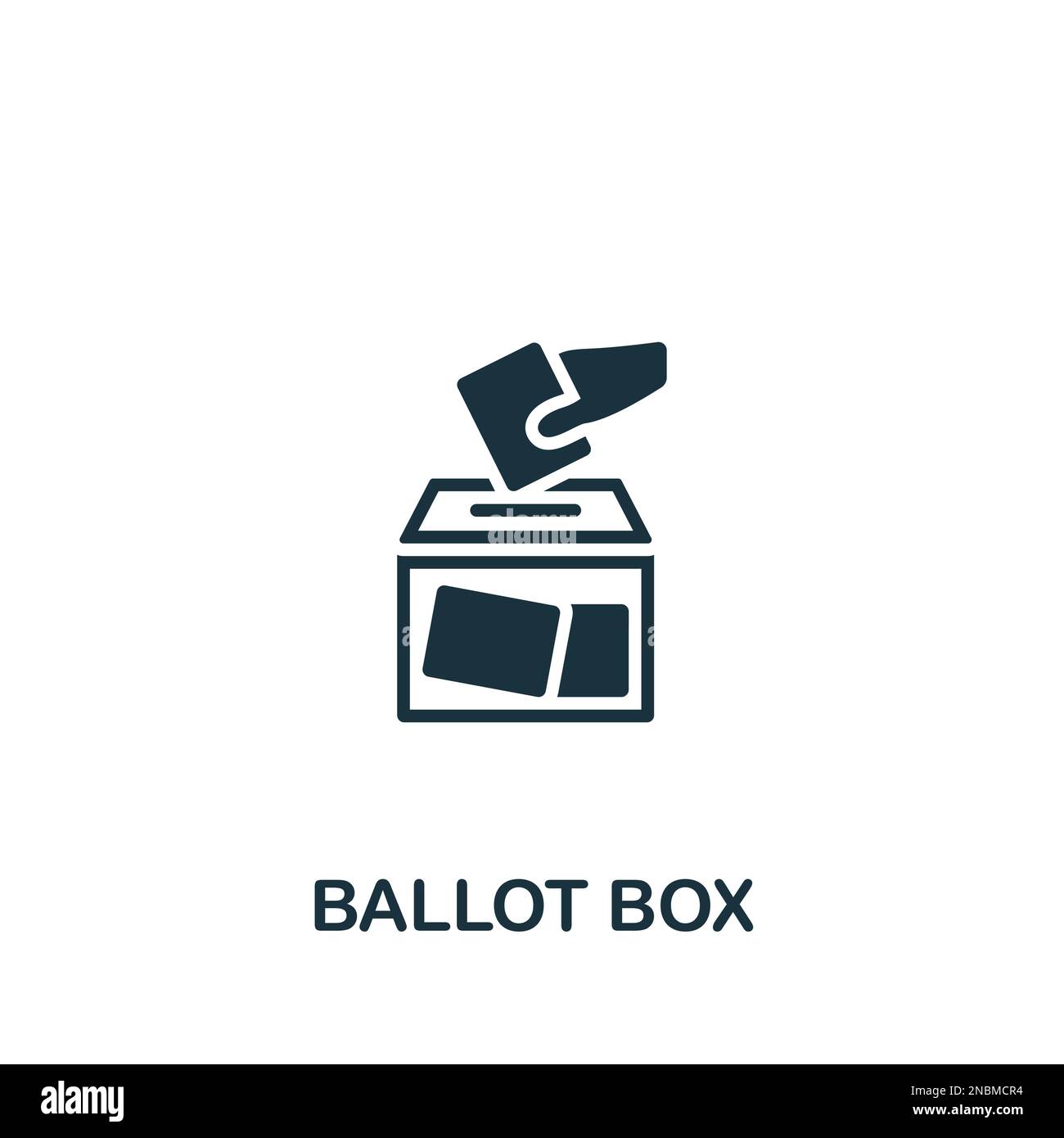 Icône de la boîte de vote. Affiche monochrome simple de la collection ...