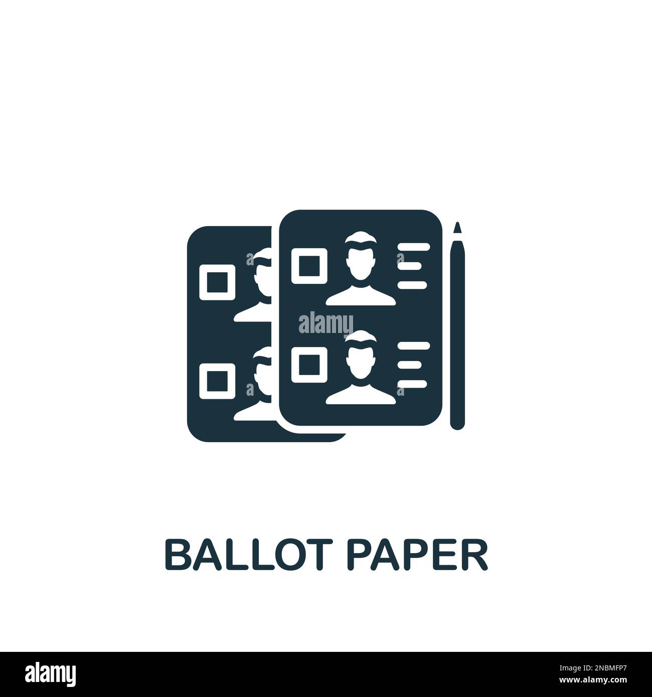 Icône de bulletin de vote. Affiche monochrome simple de la collection ...