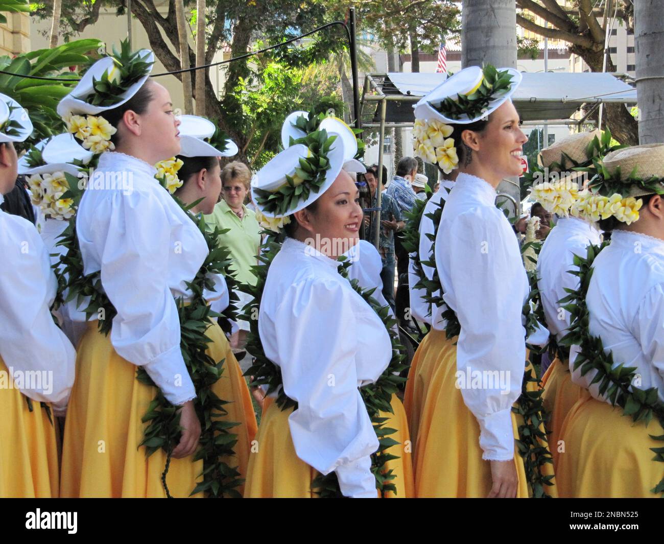 In this Friday, June 10, 2011 photo in Honolulu, dancers from the hula ...