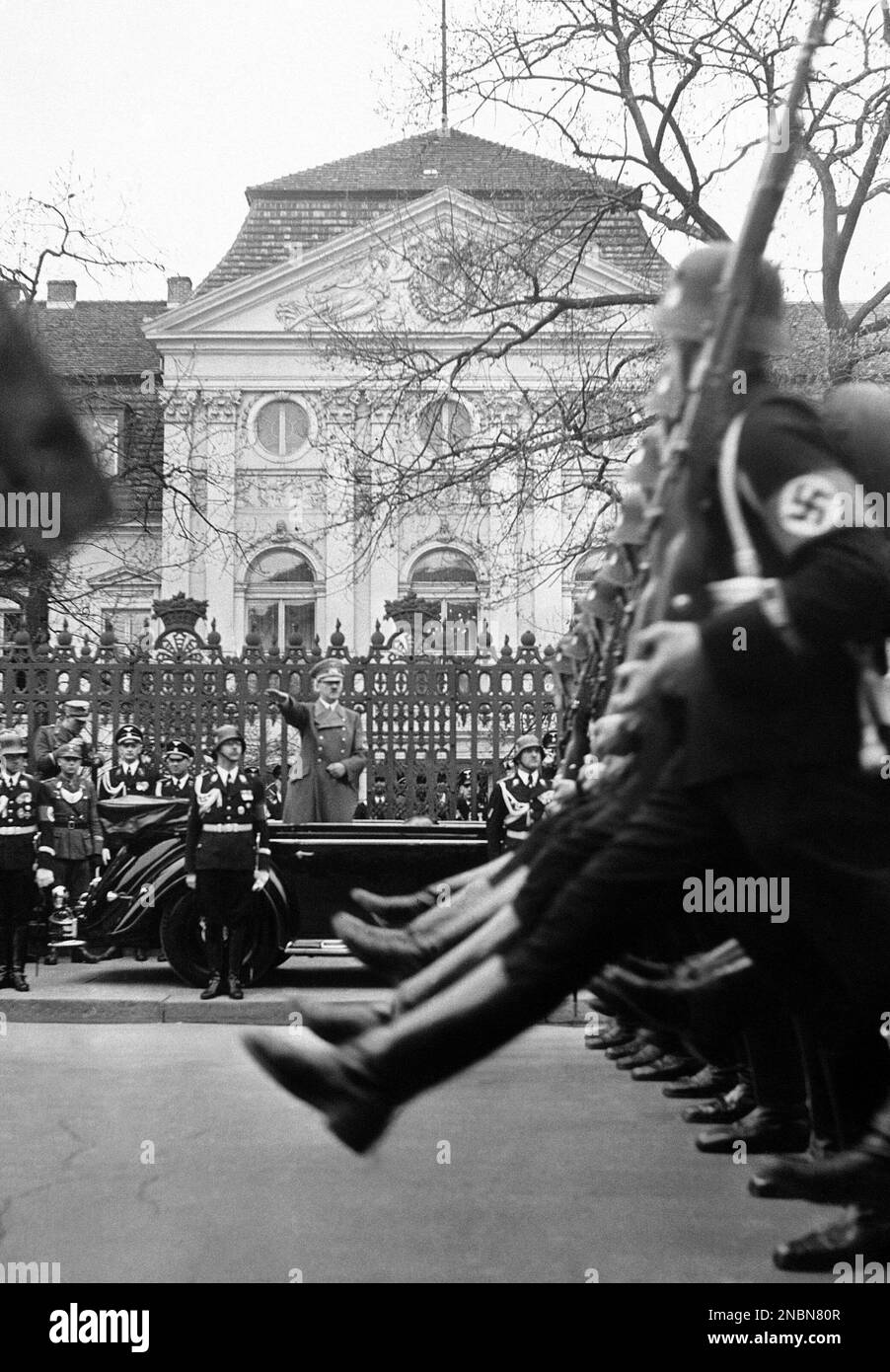 The S.S. guard paraded past German Chancellor Adolf Hitler during the ...