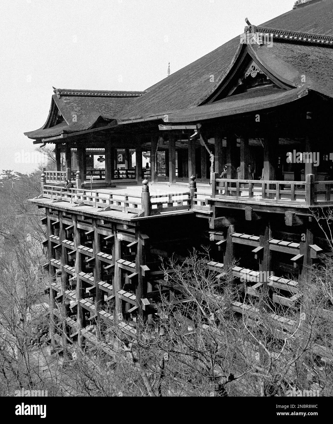 The Kiyomizu Temple dominates the city, perched precariously on the ...
