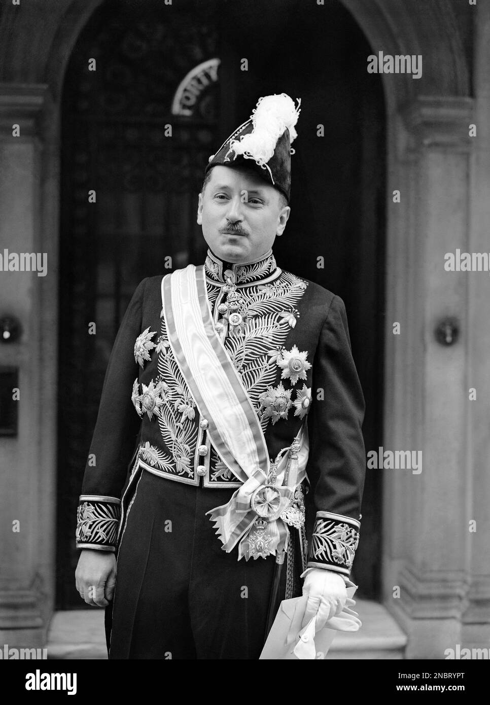 M. Soubbotich, the new Yugoslavian Minister in London, leaving the ...
