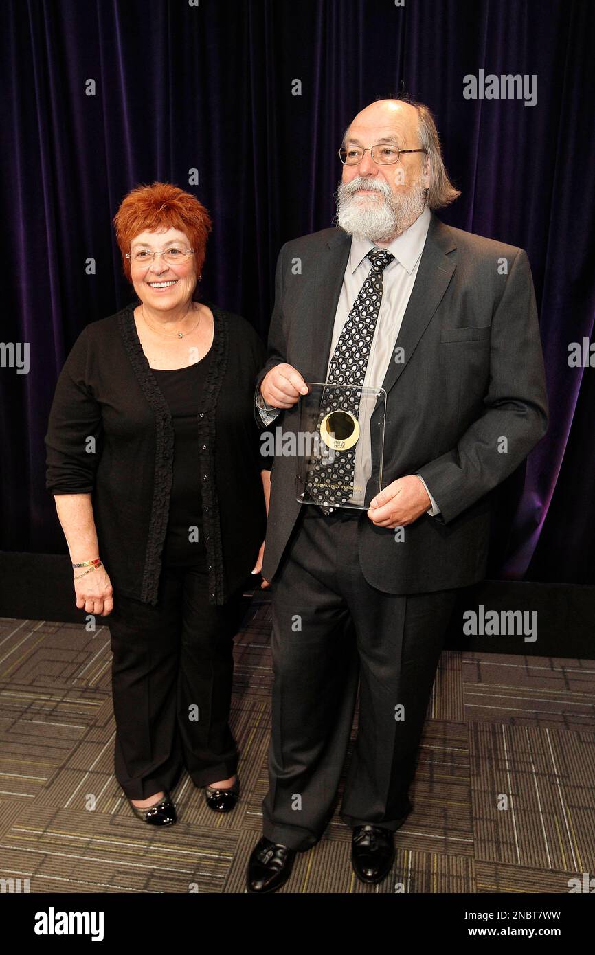 Dr. Ken Thompson, right, distinguished engineer at Google Inc.,with his ...