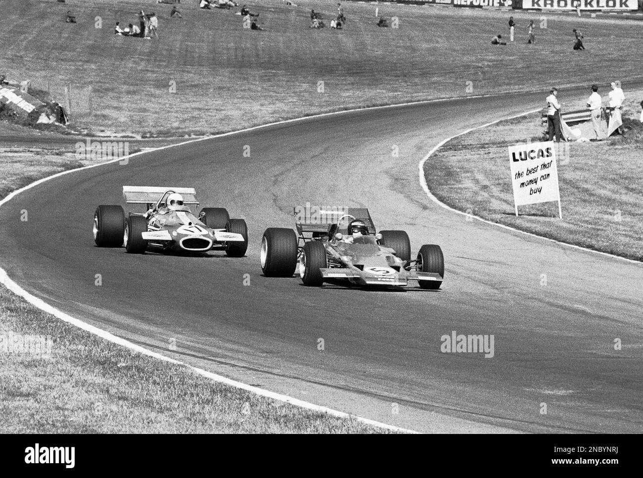 Jochen Rindt of Austria (number 5) leads Australia’s Jack Brabham ...