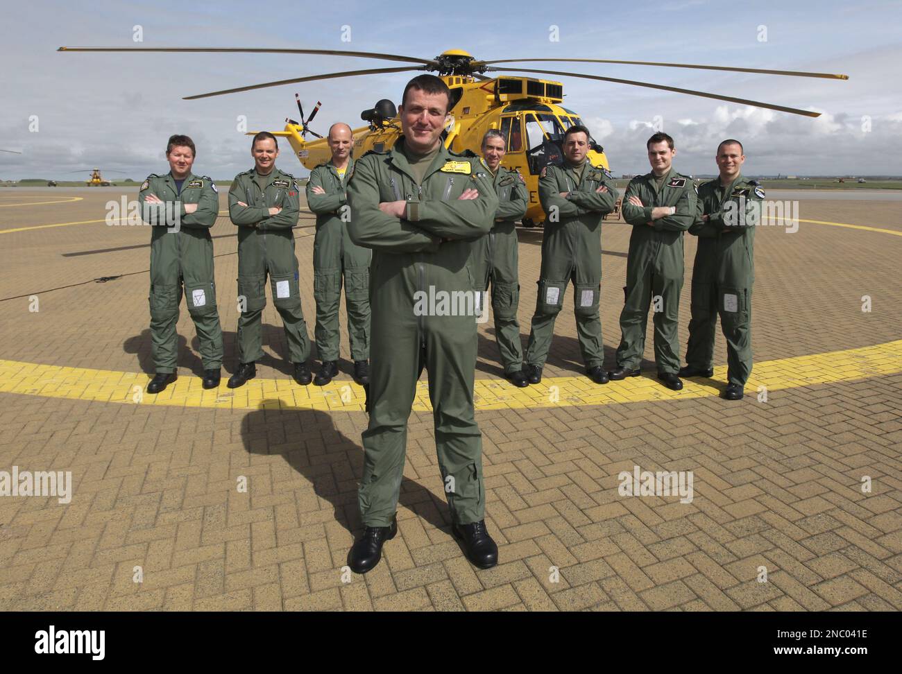 Colleagues of Britain's Prince William, from the left, Flight ...