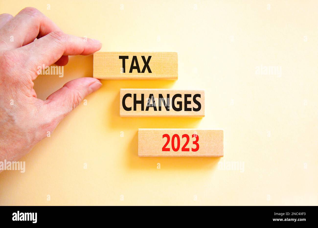 Symbole de modification des taxes 2023. Concept Words Tax Changes 2023 ...