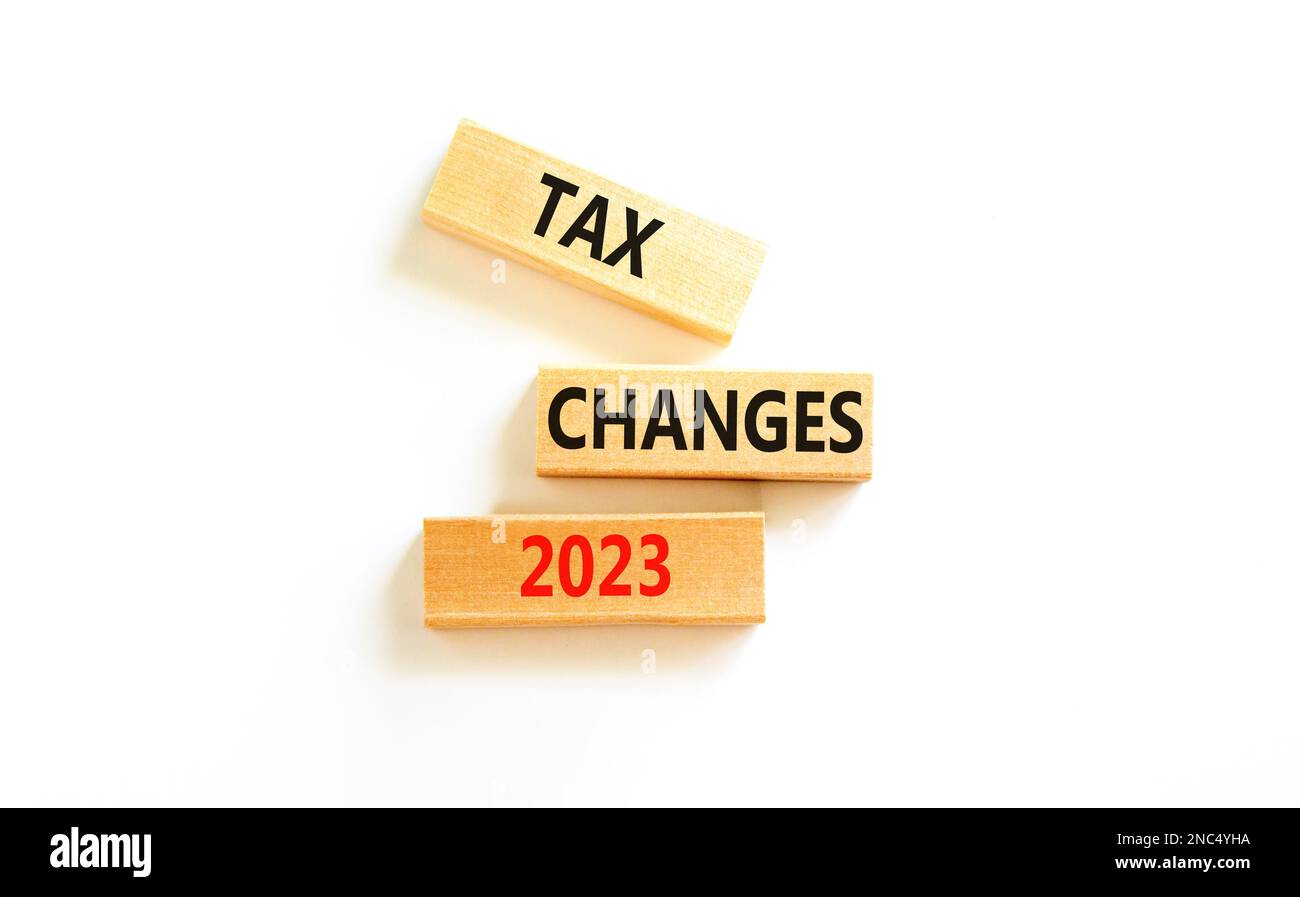 Symbole de modification des taxes 2023. Concept Words Tax Changes 2023 ...