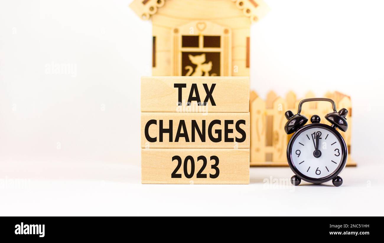 Symbole de modification des taxes 2023. Concept Words Tax Changes 2023 ...