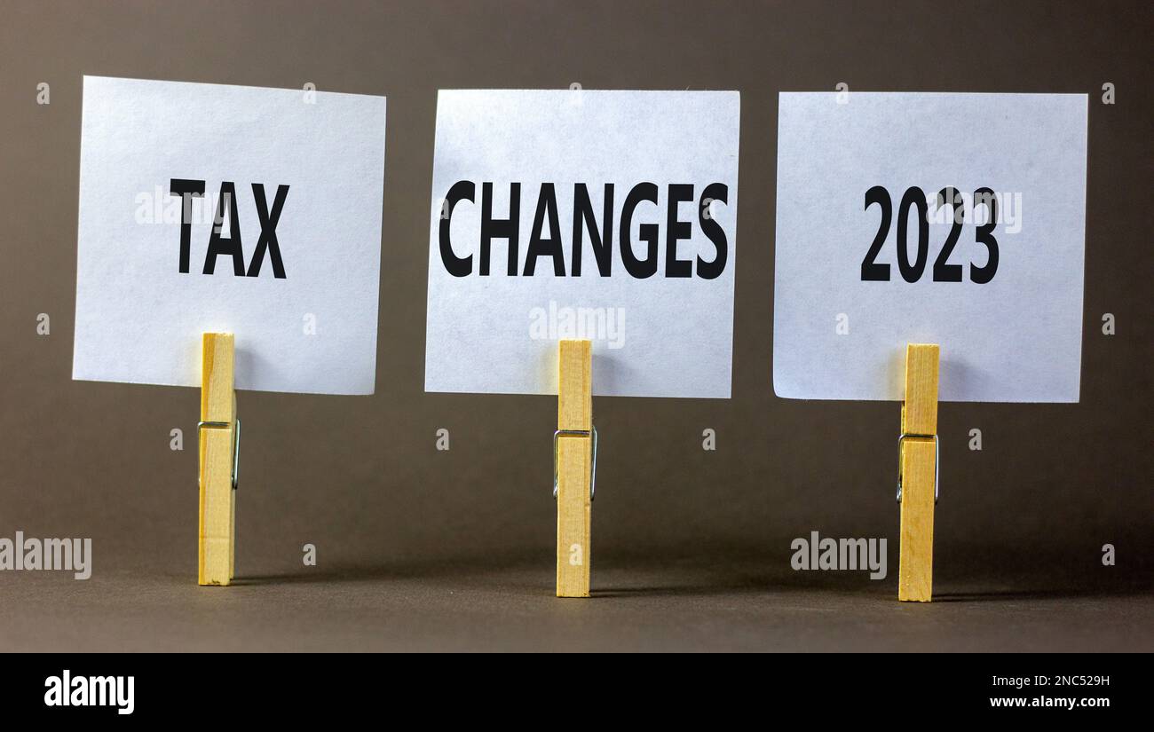 Symbole de modification des taxes 2023. Concept Words Tax Changes 2023 ...