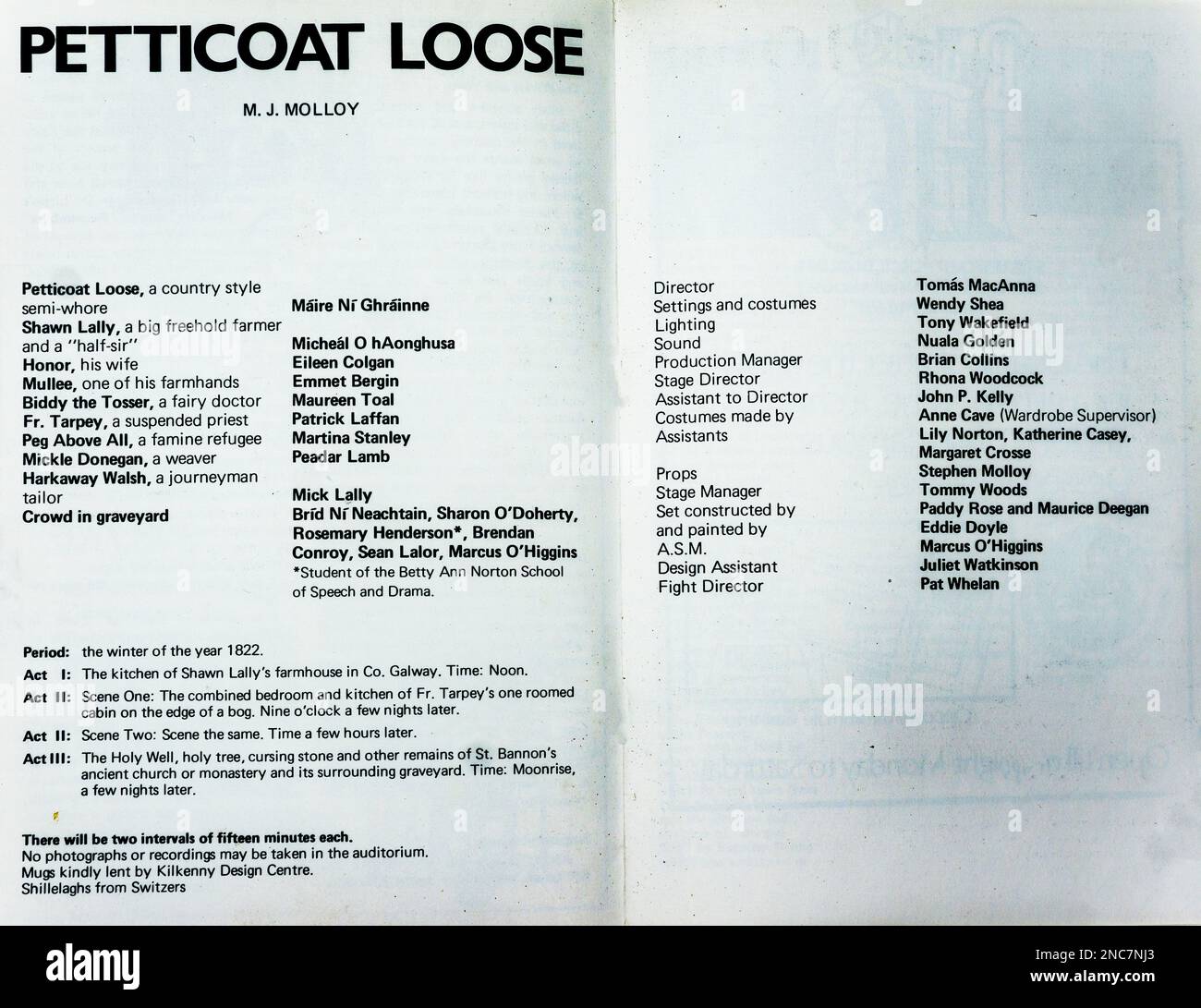 La liste des Cast pour la production 1979 de Petticoat Loose, par M J ...