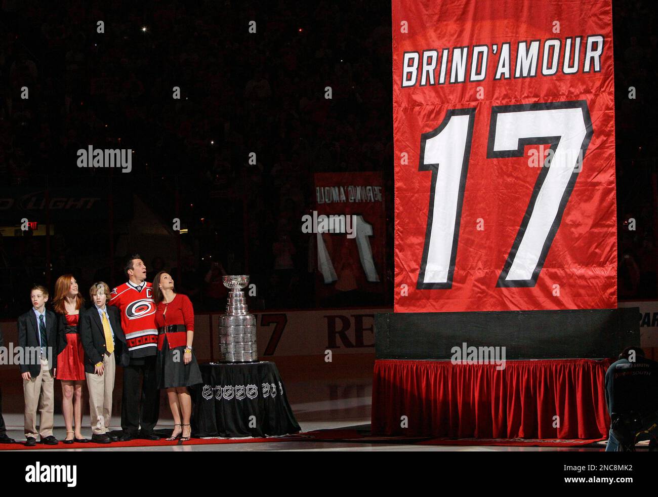 Former Carolina Hurricanes captain Rod Brind'Amour and his family watch ...