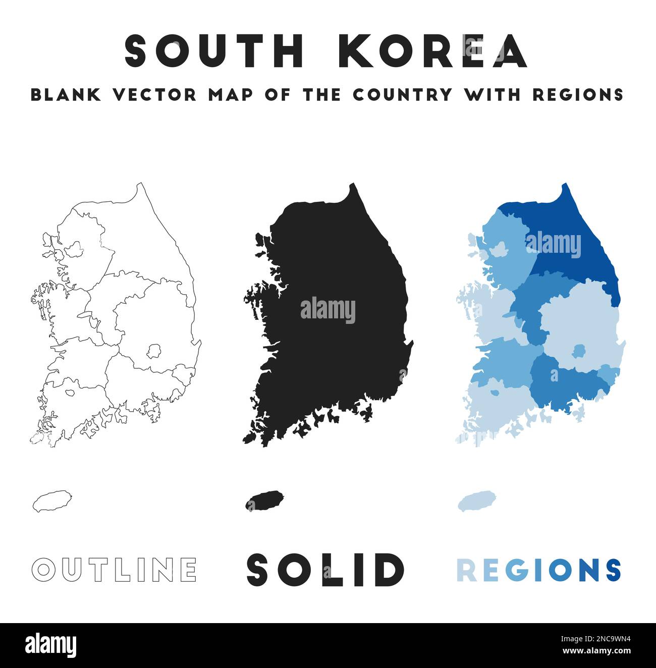 Carte de la Corée du Sud. Frontières de la Corée du Sud pour votre ...