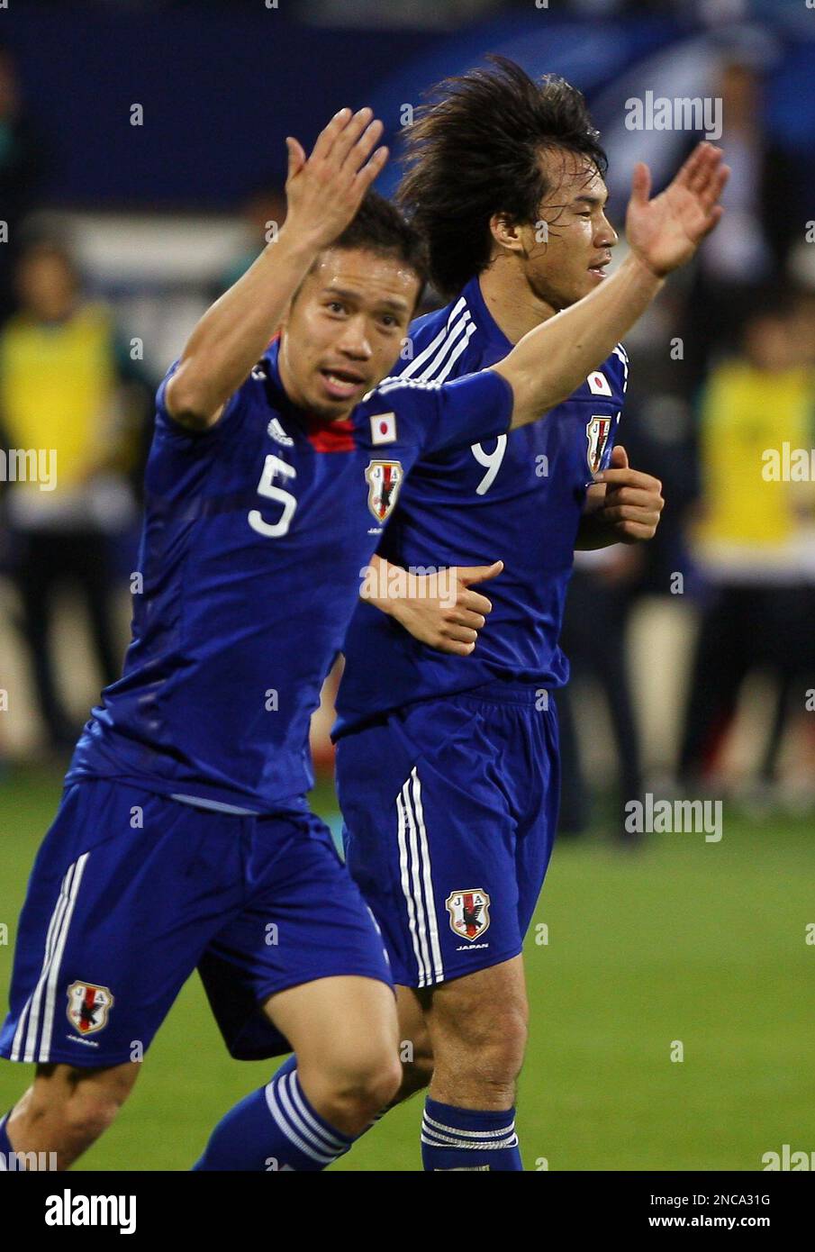 FILE - In this Jan. 25, 2011 file photo, Japan's players Yuto Nagatomo ...
