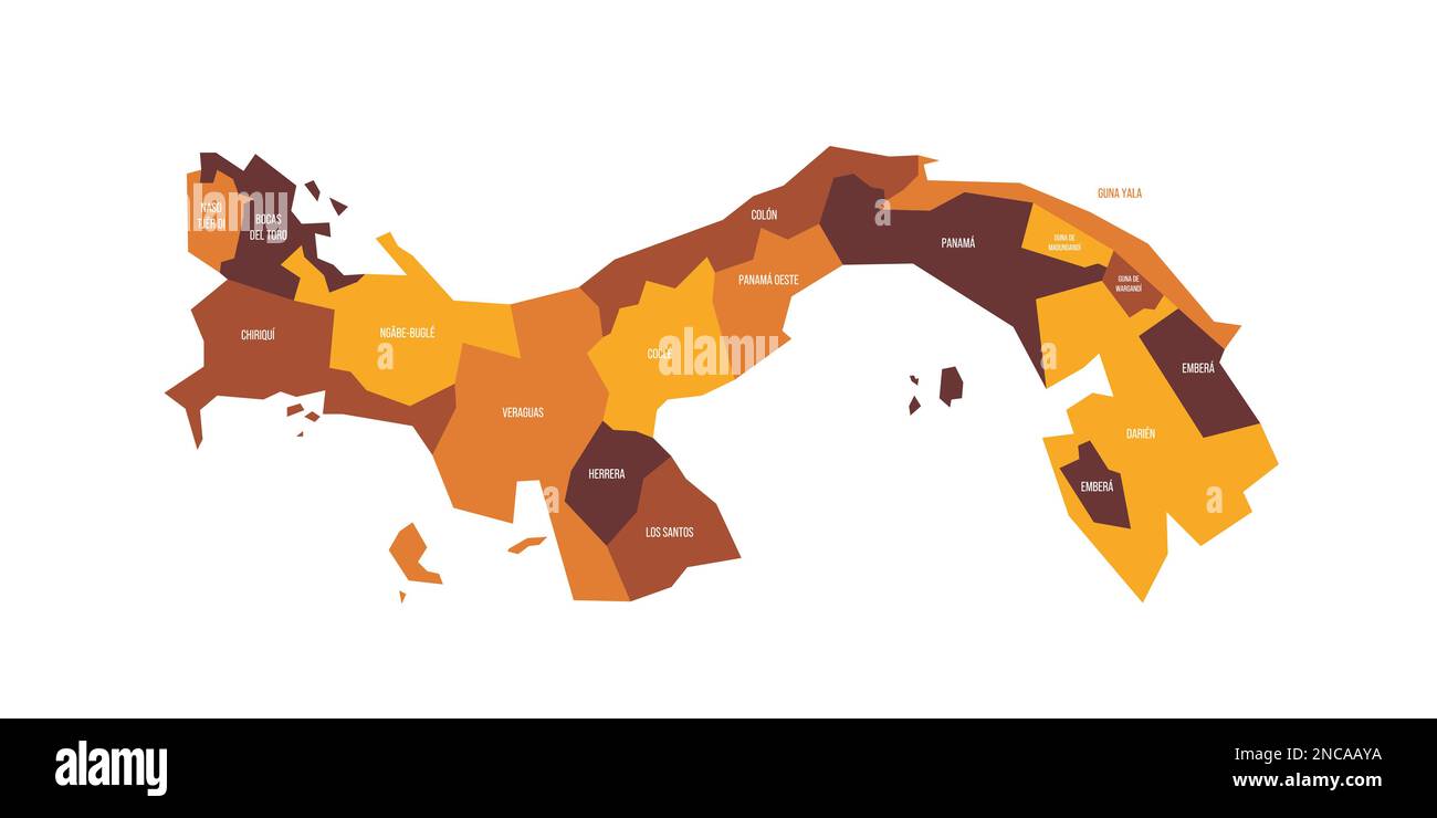 Panama carte politique des divisions administratives - provinces. Carte ...