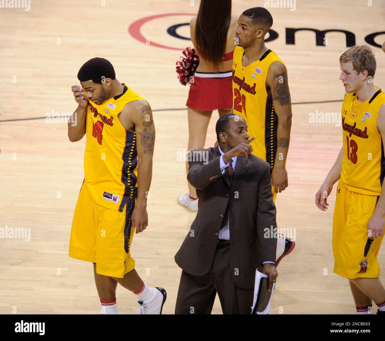 Maryland's Sean Mosley, left, Cliff Tucker, center, and Haukur Palsson ...