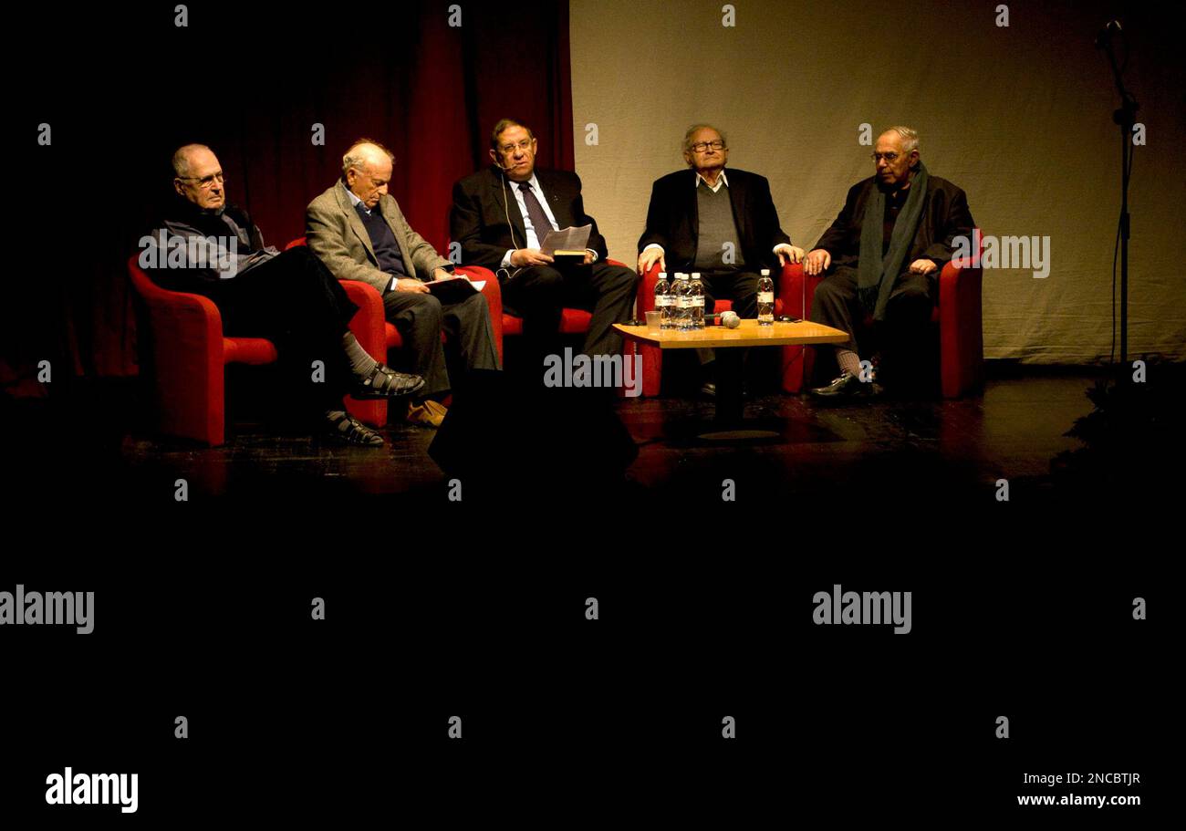 Sitting from right: Former Israeli intelligence and security chiefs ...