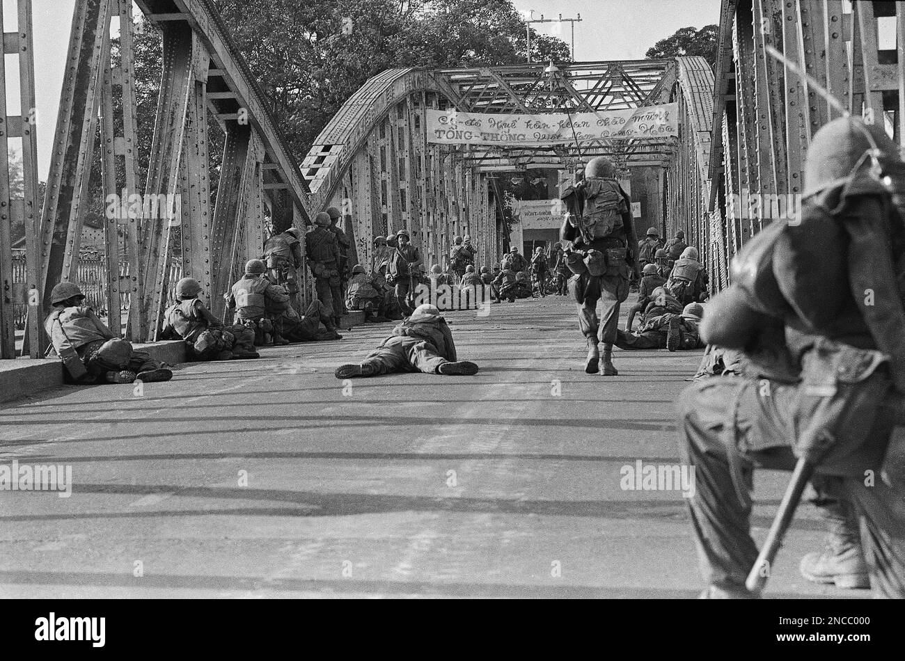 A radioman of a unit of the US 9th infantry division operating in the ...