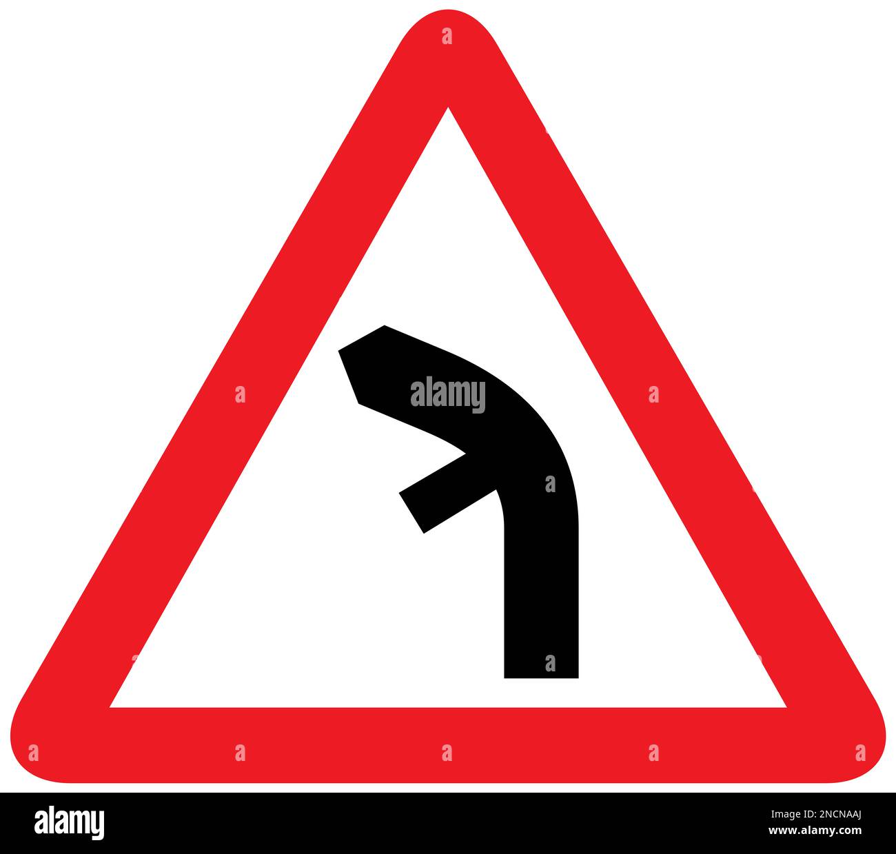 Un panneau indicateur sur un virage Banque de photographies et d’images ...