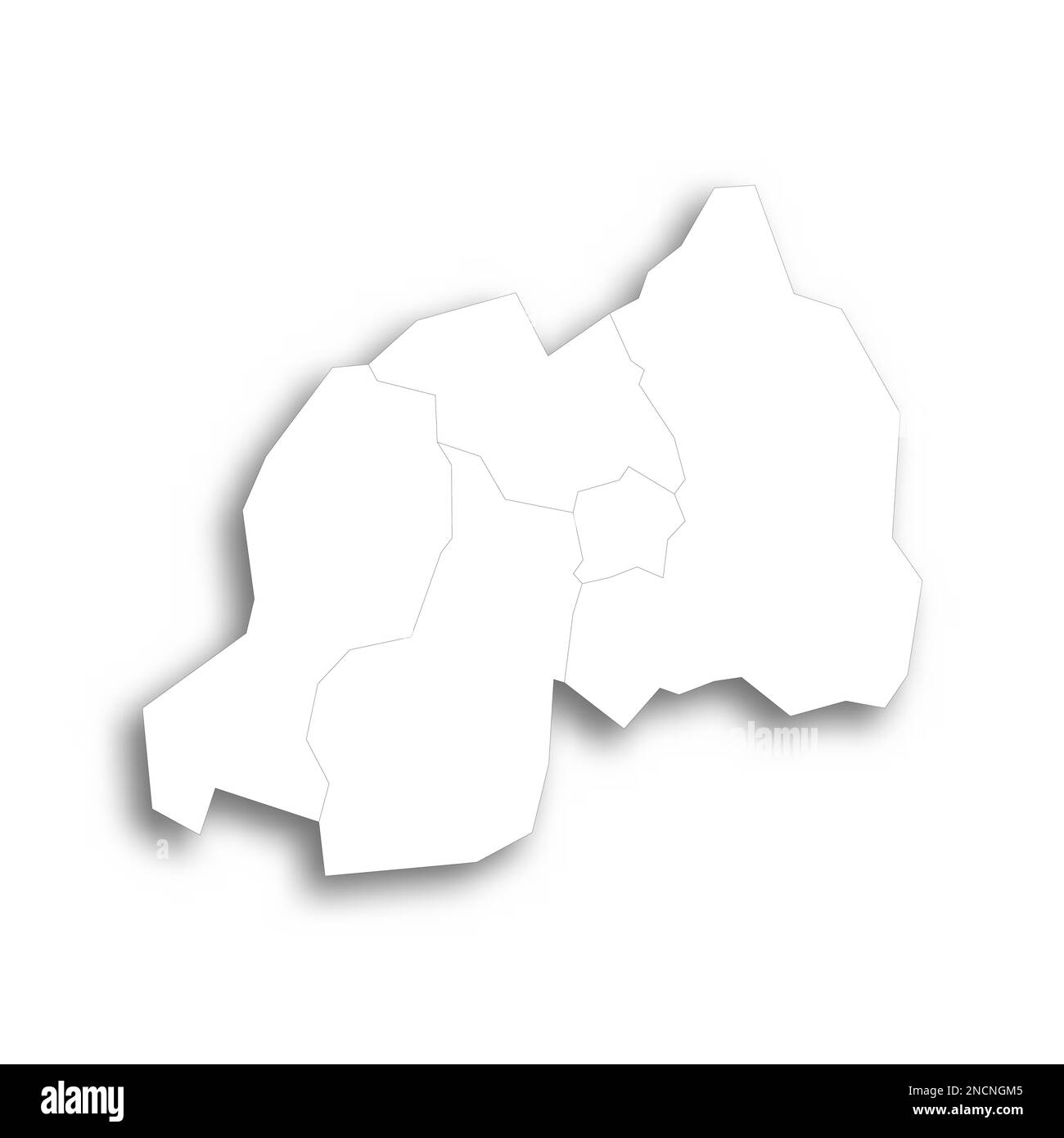Rwanda carte politique des divisions administratives - provinces. Carte ...