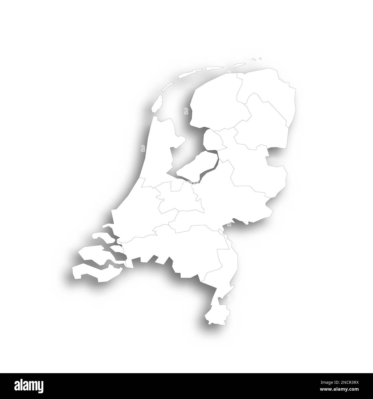 Pays-Bas carte politique des divisions administratives - provinces ...