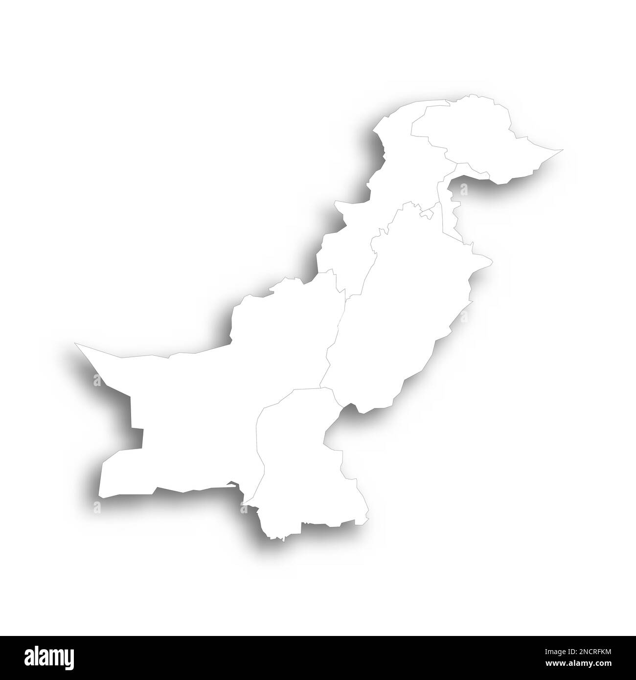 Pakistan carte politique des divisions administratives - provinces et ...