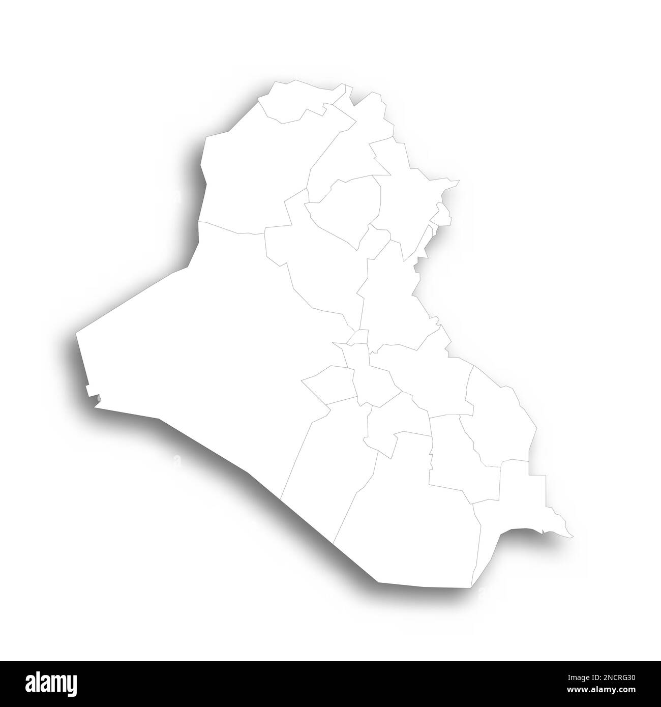 Iraq carte politique des divisions administratives - gouvernorats et ...