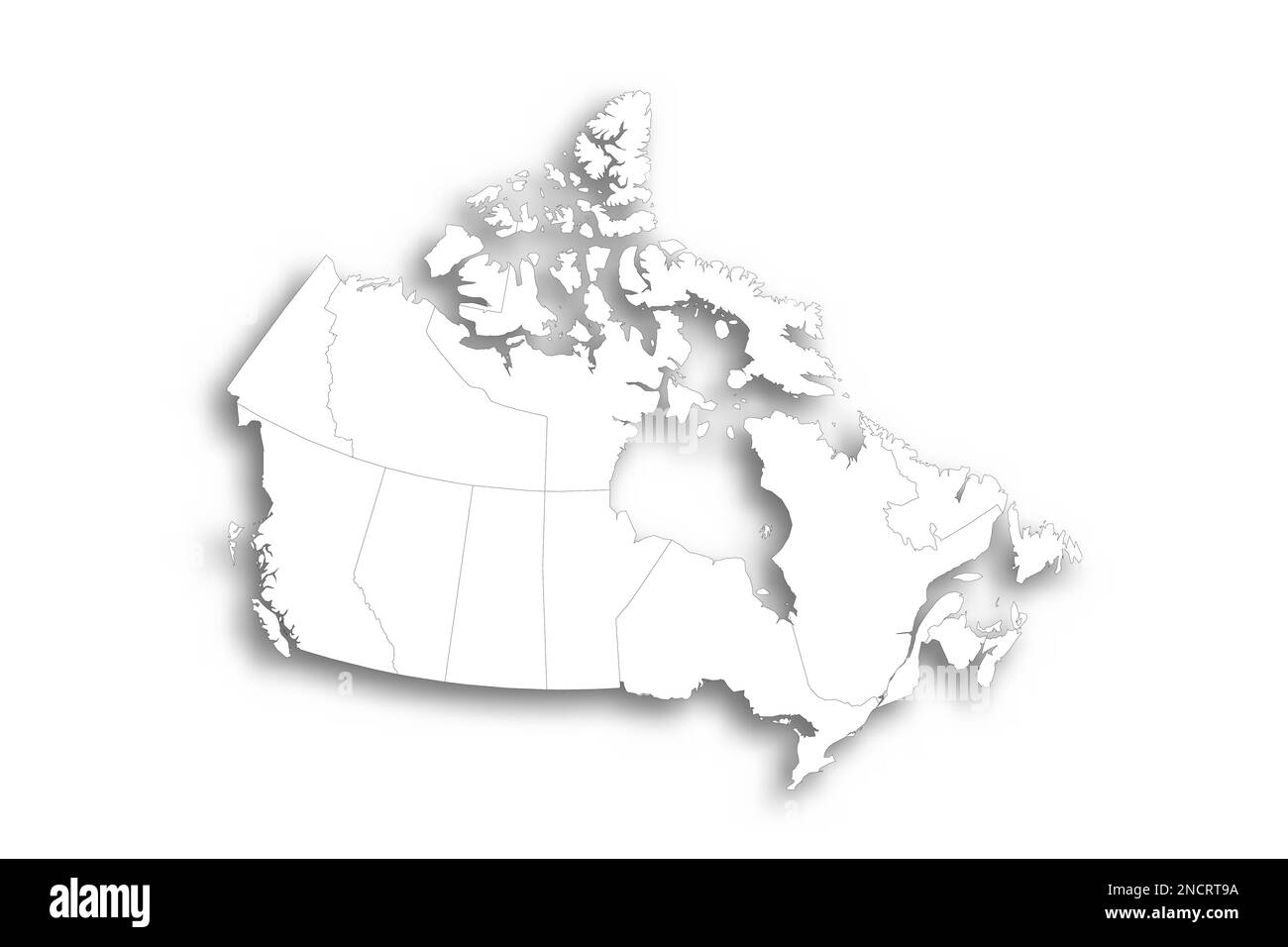 Canada carte politique des divisions administratives - provinces et ...