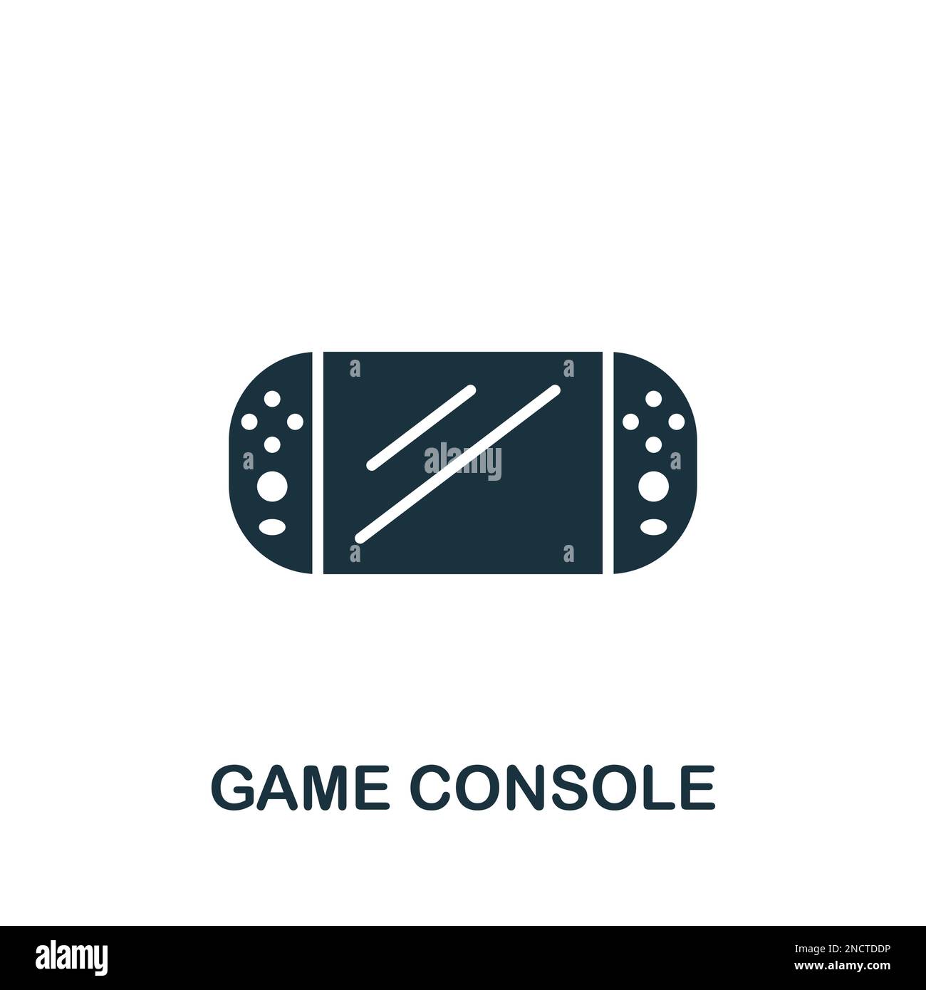 Icône de la console de jeux. Panneau monochrome simple de la collection ...