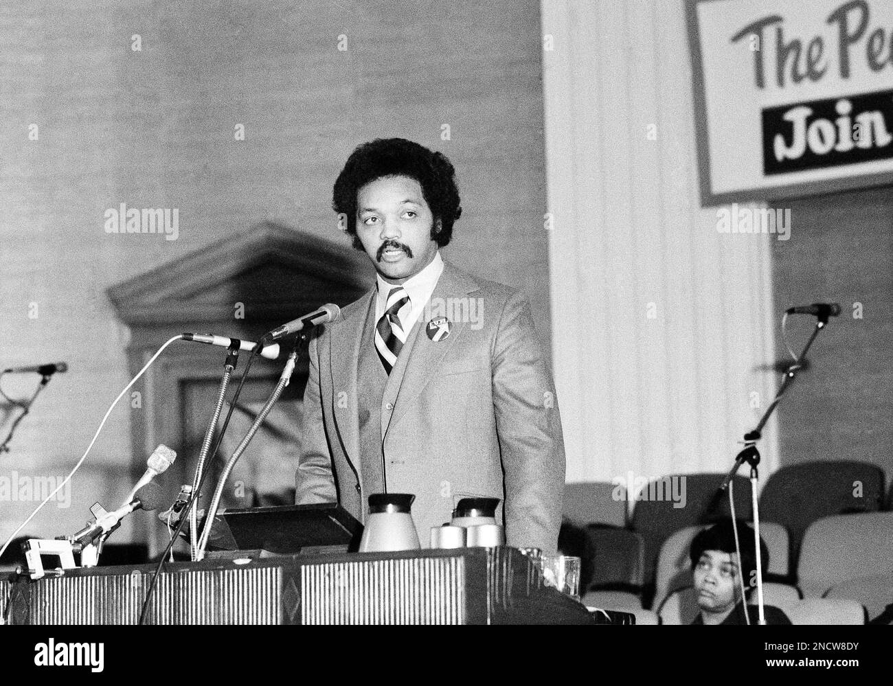 The Rev. Jesse Jackson, head of Operation PUSH, addresses public ...