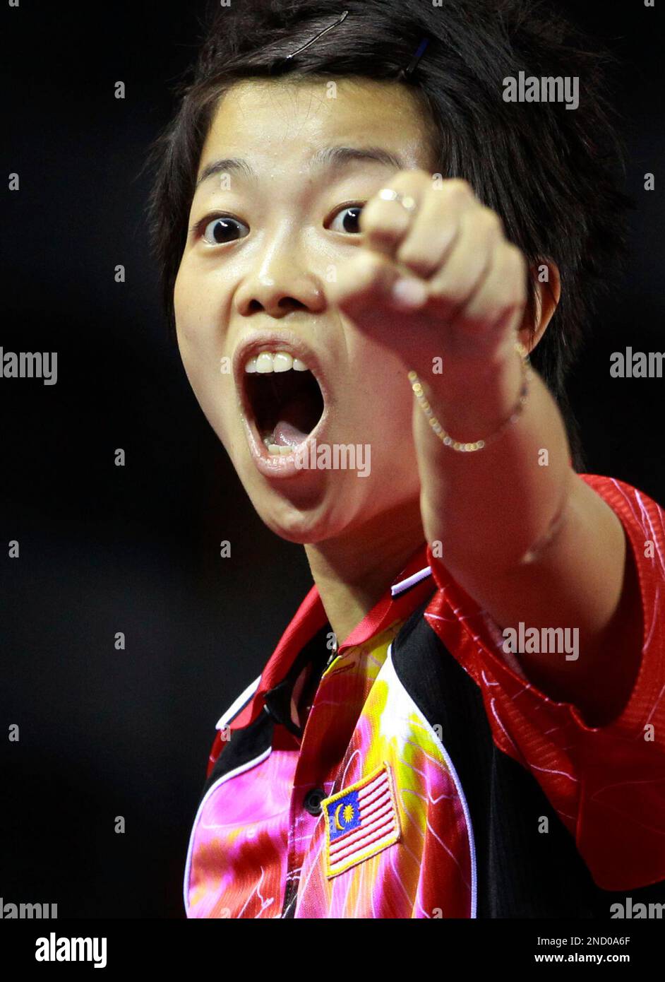 Malaysia's Soo Jiin Chiu reacts during her match against Australia's ...
