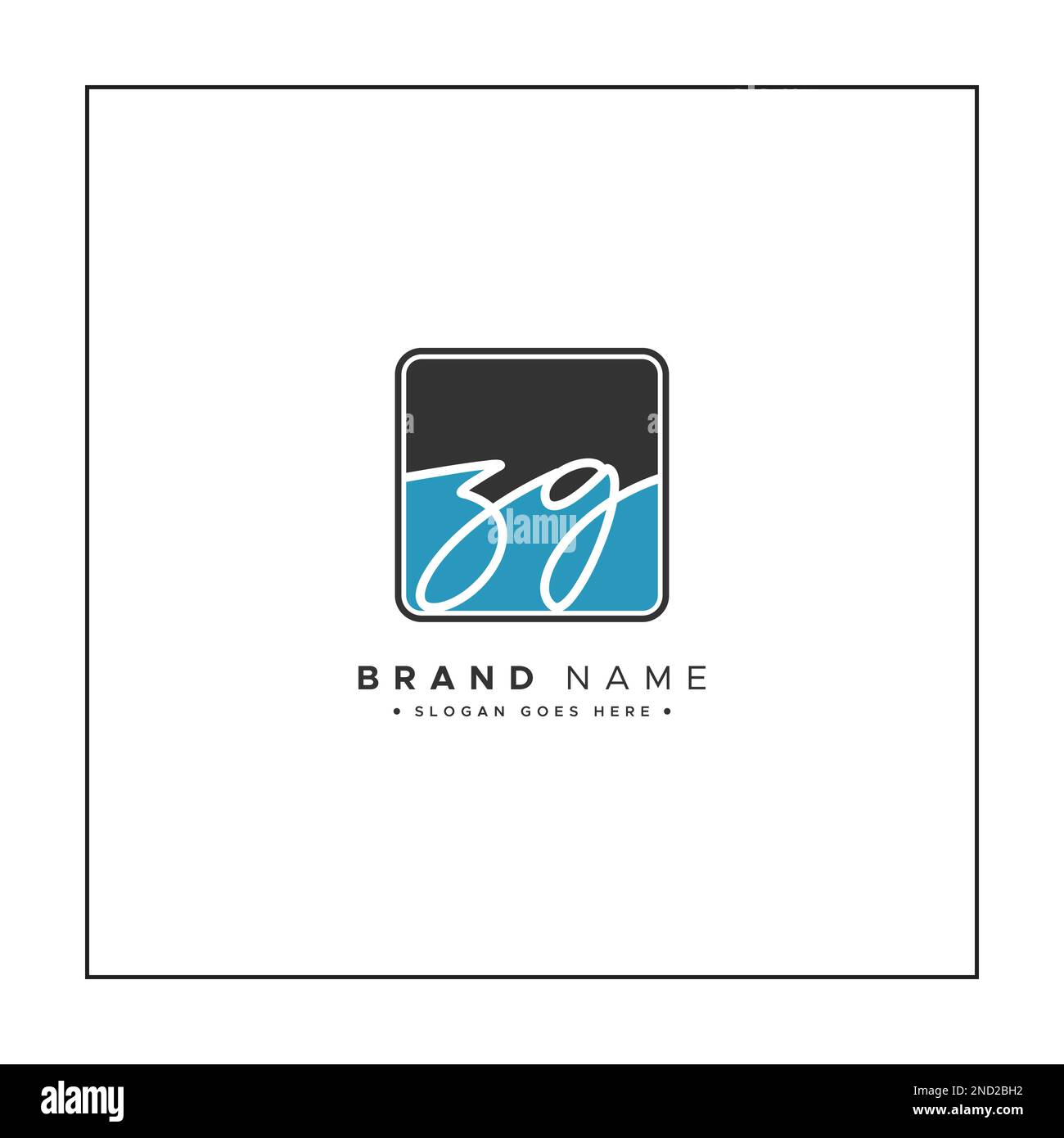 Logo de signature manuscrite pour lettre initiale ZG - modèle de logo ...