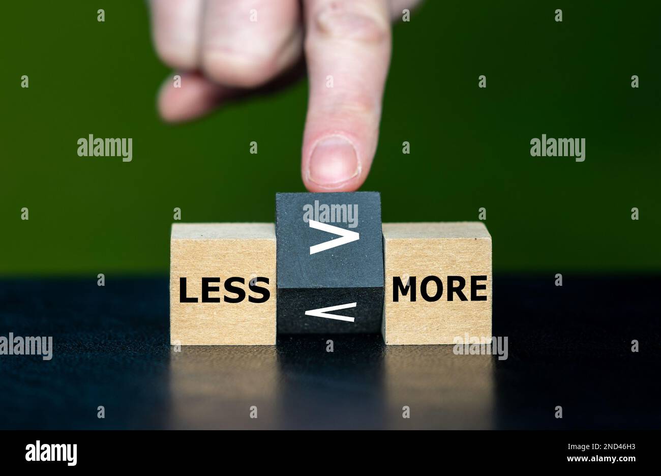 Moins c'est plus de concept. La main fait tourner les dés et change le ...