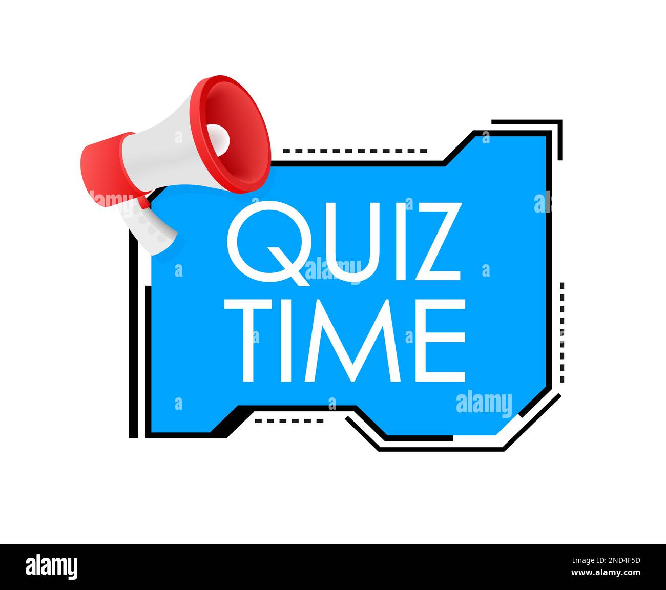 Logo de l'heure du quiz avec horloge, concept de l'affichage du ...