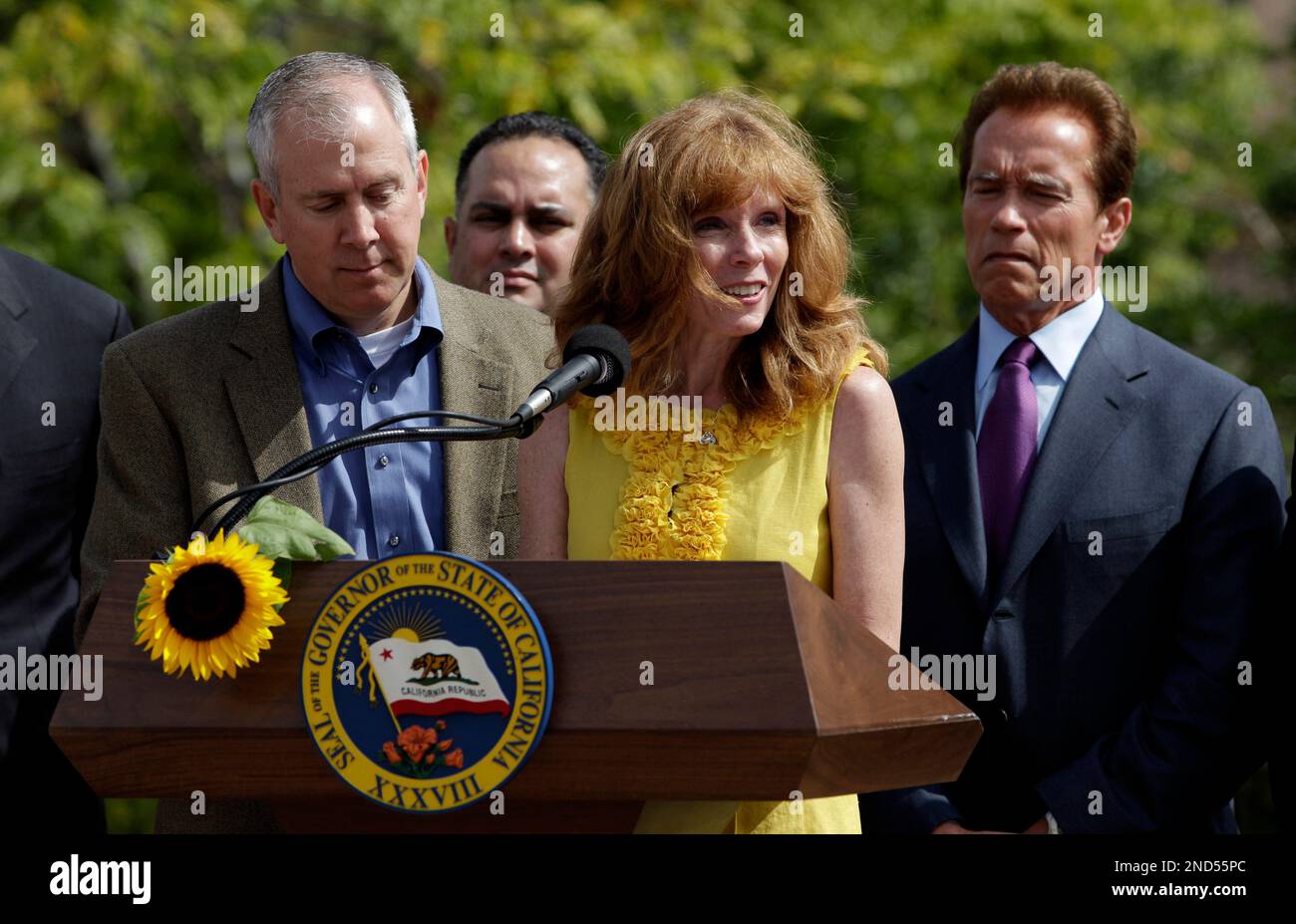 Chelsea King's mother Kelly King, center, speaks as she is joined by ...