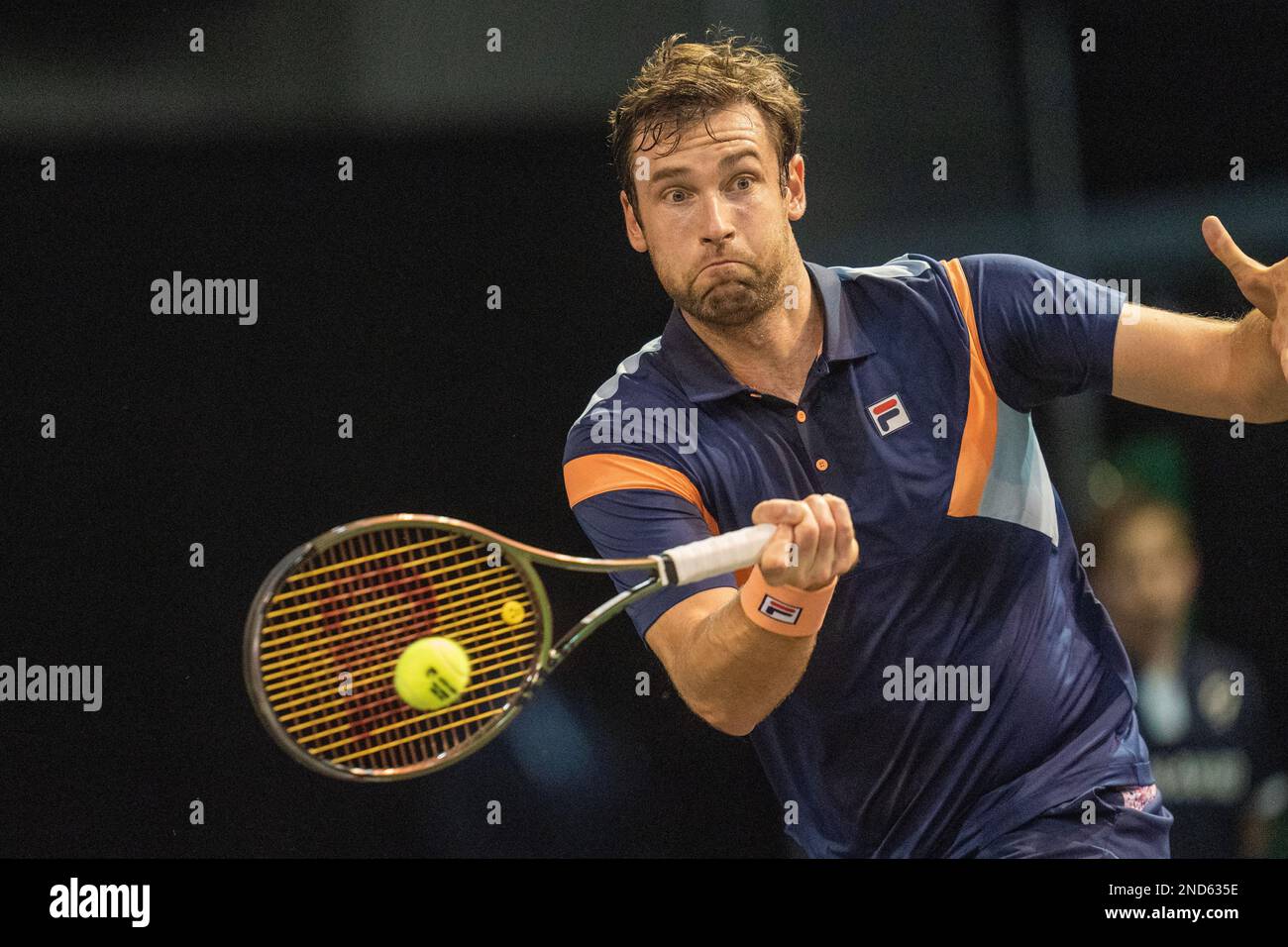 ROTTERDAM, PAYS-BAS - FÉVRIER 12 : Quentin Halys de France en action ...