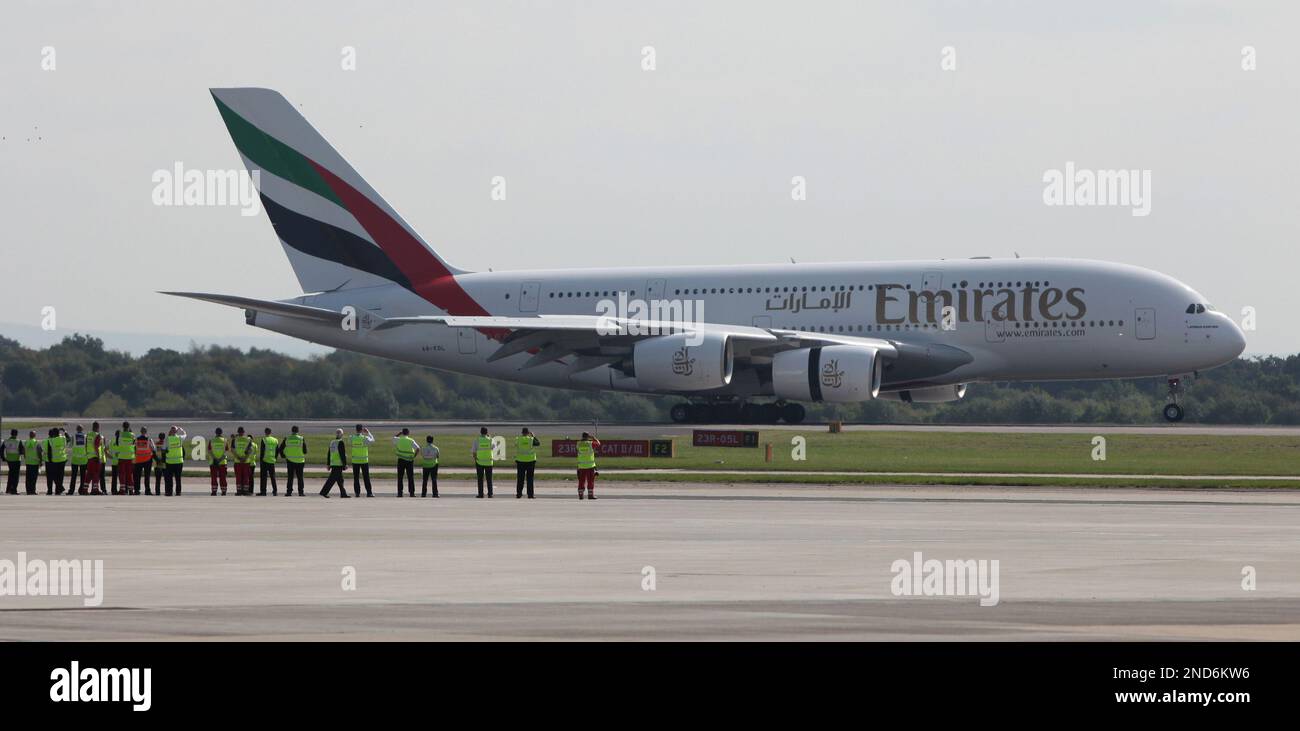 An Airbus A380 aeroplane in Emirates livery, the world's largest ...