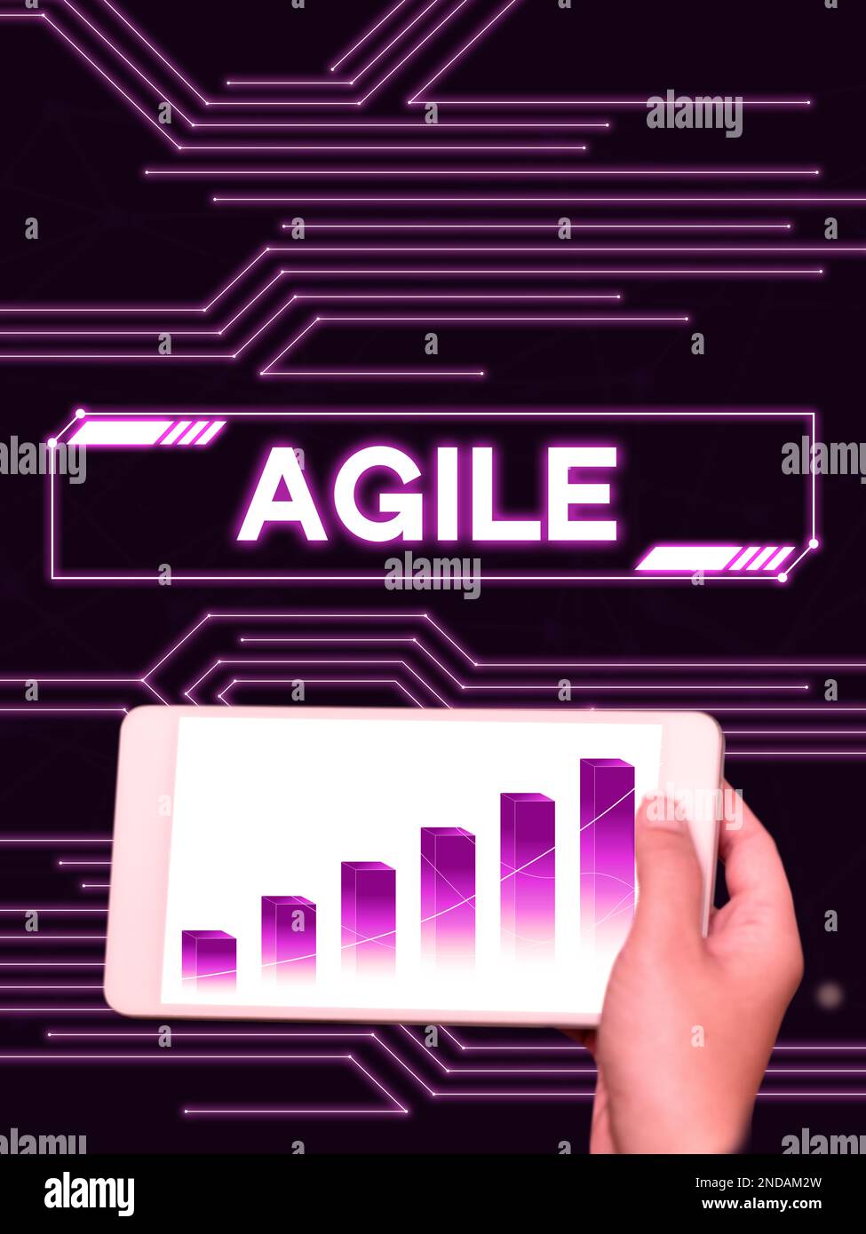 Inspiration montrant le signe Agile. Mot écrit sur une approche ...