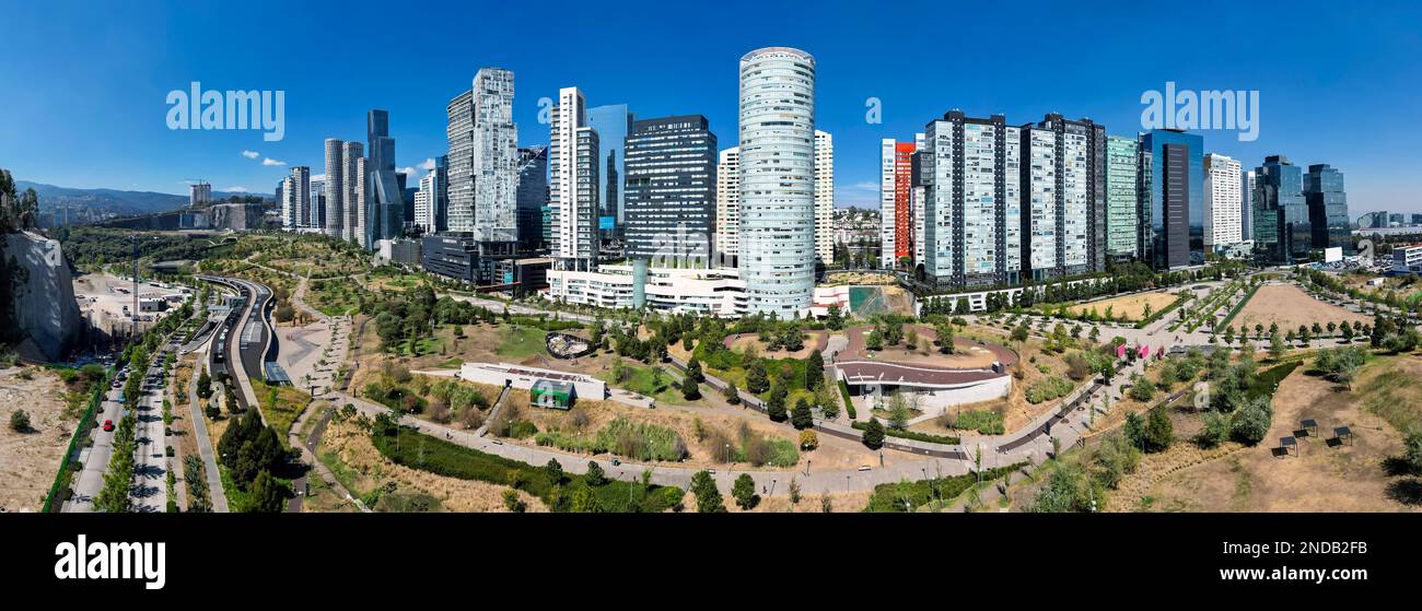 Vue panoramique sur le Parque la Mexicana et les bâtiments modernes sur ...