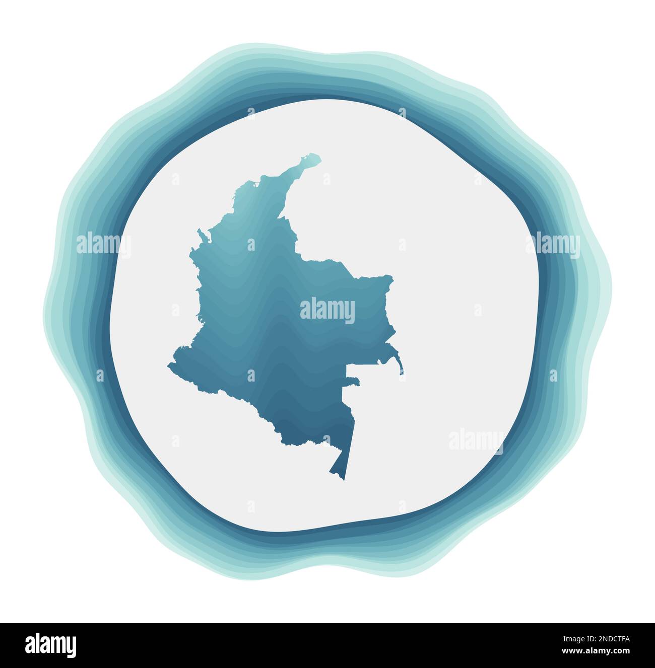 Logo Colombie. Badge du pays. Signe circulaire superposé autour de la ...