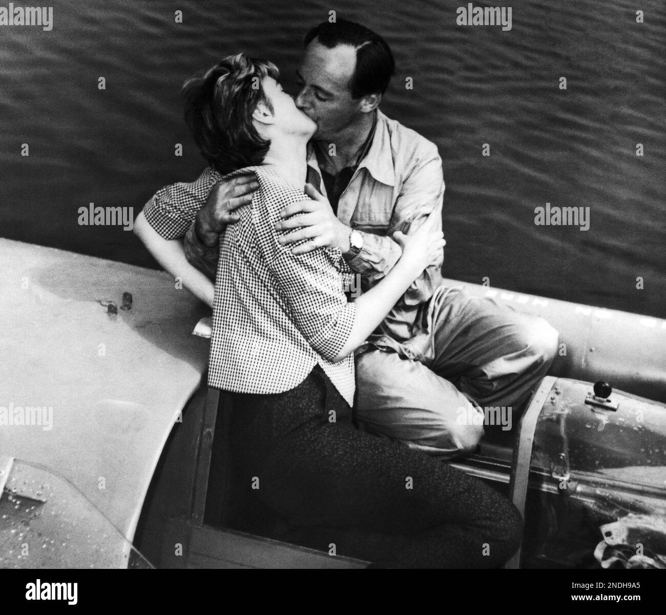 Speed King Donald Campbell gets a kiss of congratulations from his wife ...