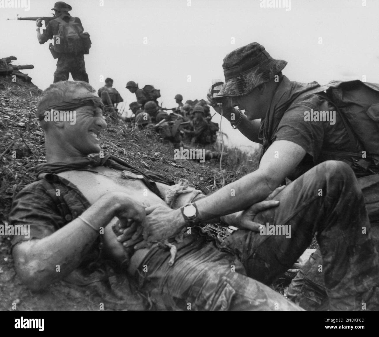 South Vietnamese and Montagnard troops attack in an uphill battle near ...