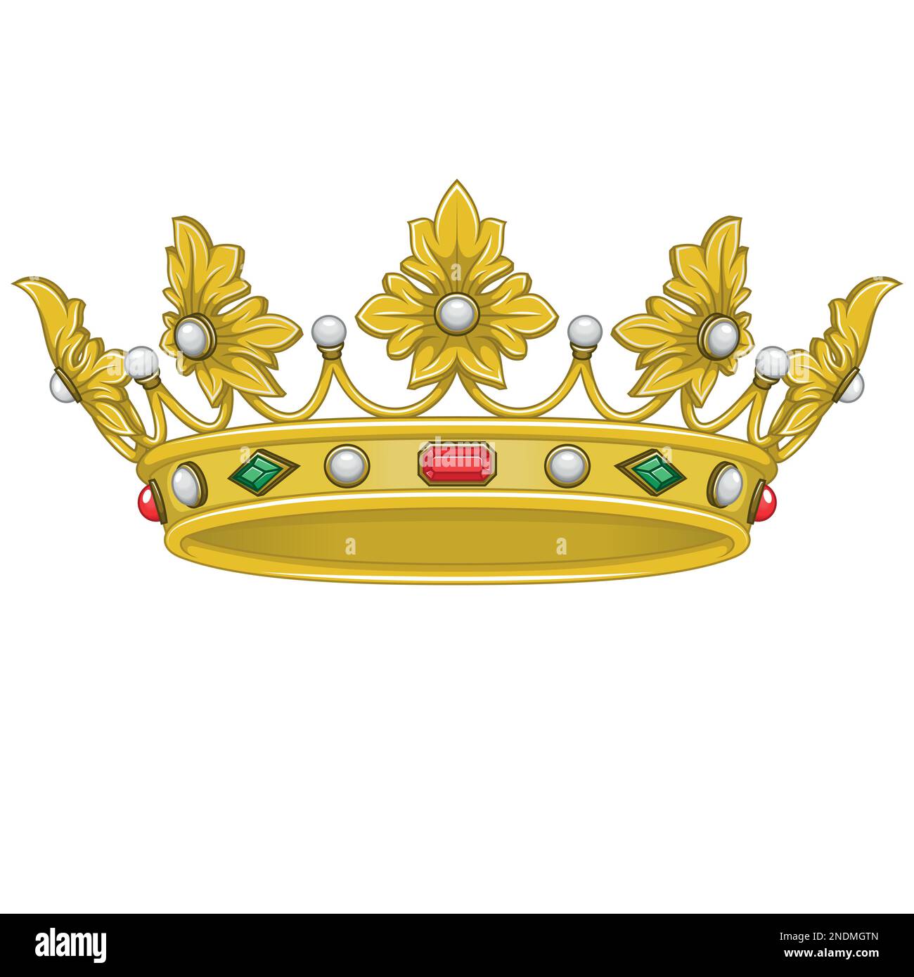 Dessin vectoriel de couronne dorée de style médiéval, couronne de la ...