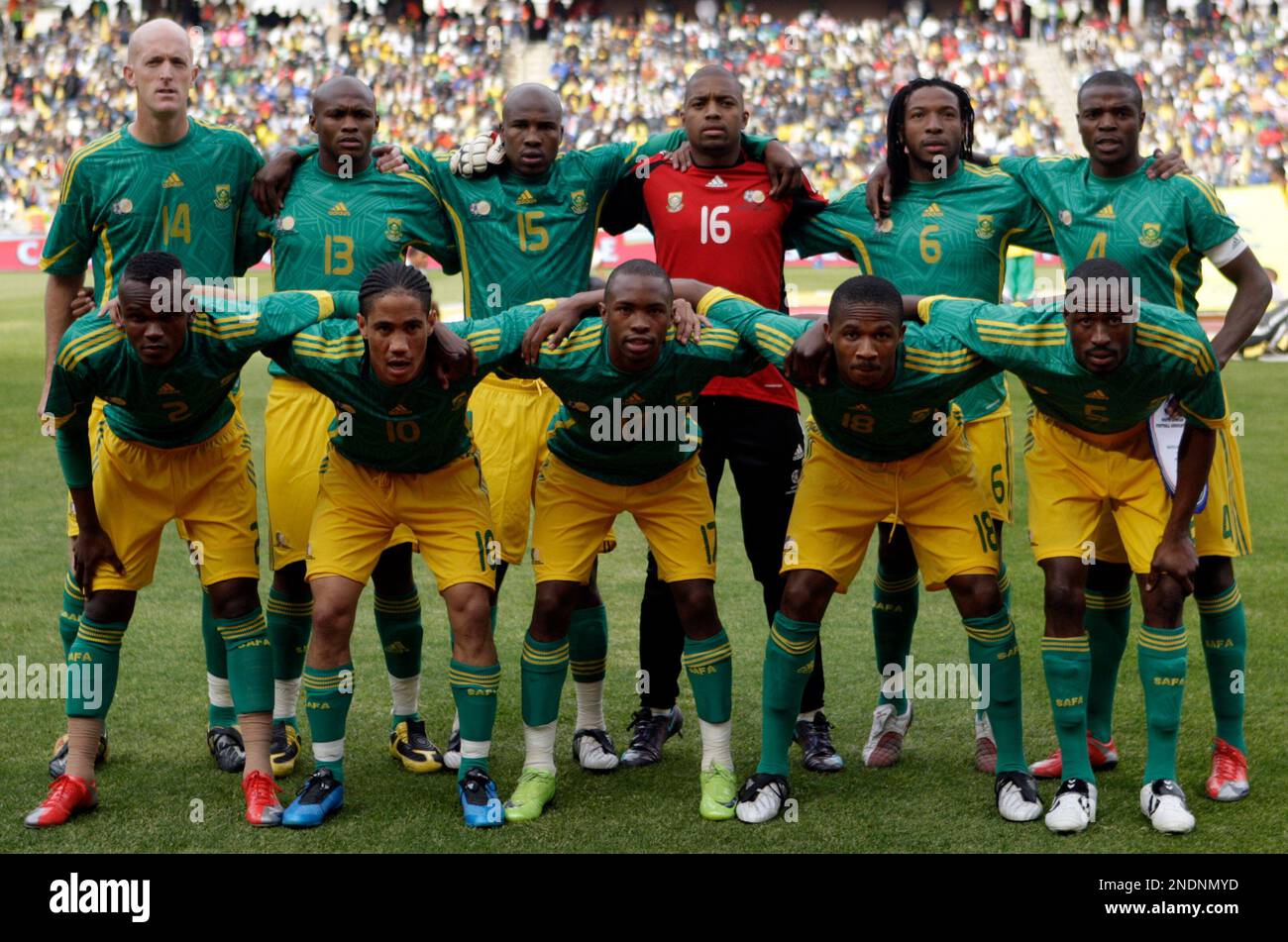 South Africa's national team Siboniso Gaxa, Steven Pienaar, Bernard ...