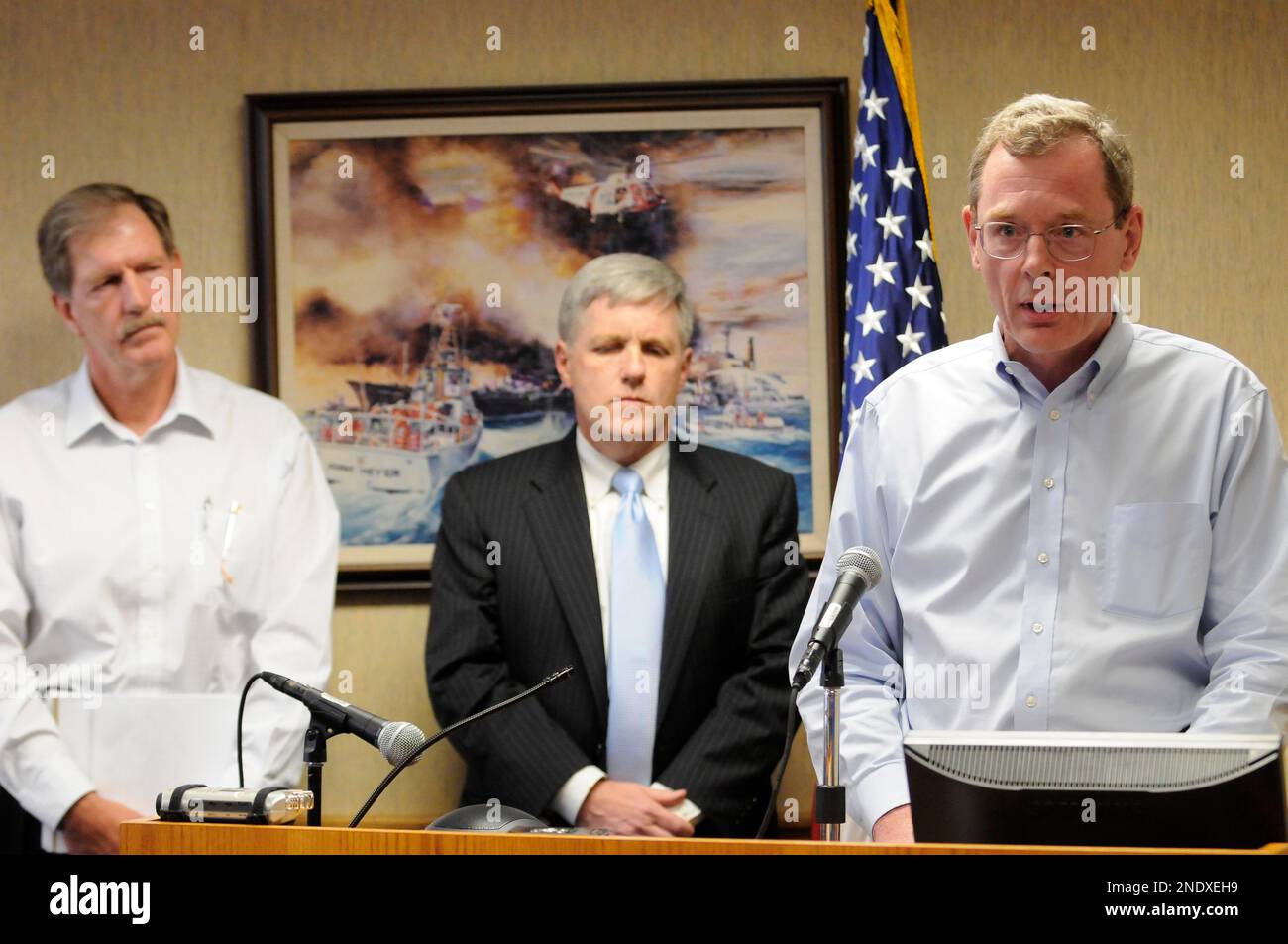 From left to right, Adrian Rose, Transocean's vice president for ...