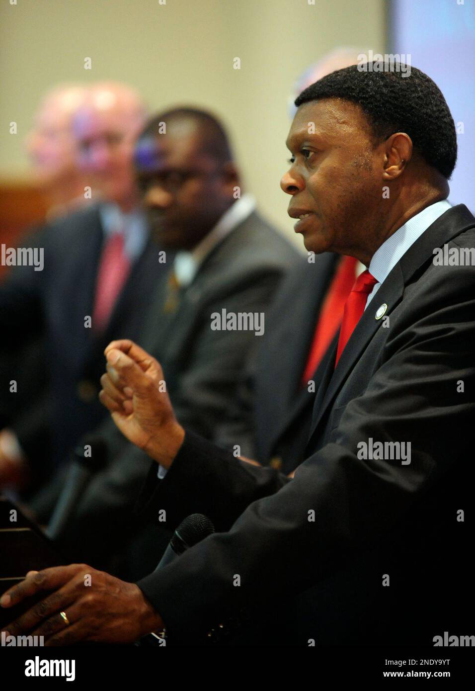 Georgia democratic gubernatorial candidate Thurbert Baker speaks during ...