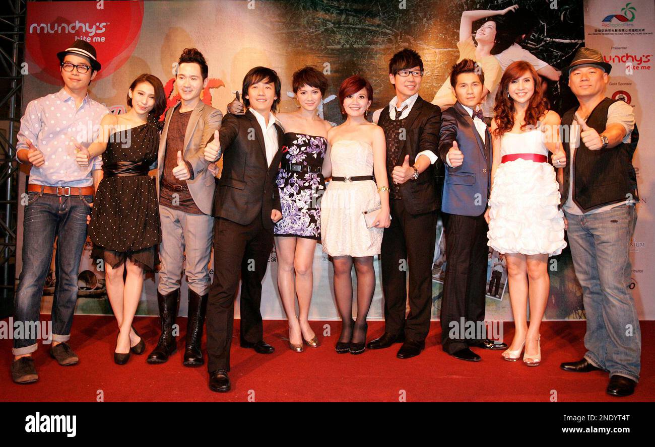 Cast members, from left, Malaysian actor Nicholas Teo, actress Penny ...