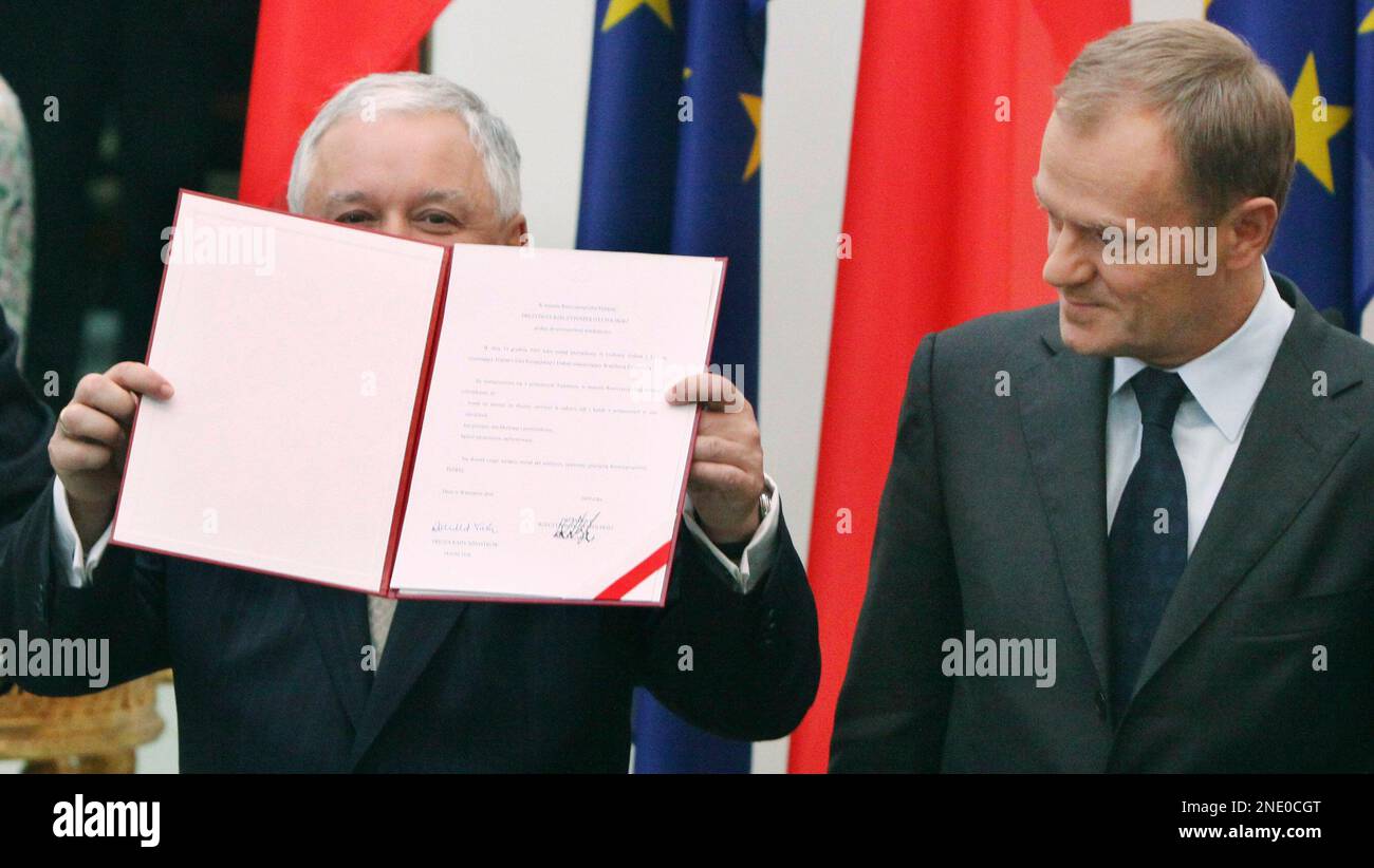 FILE - The Oct. 10, 2009 file photo shows Poland's President Lech ...