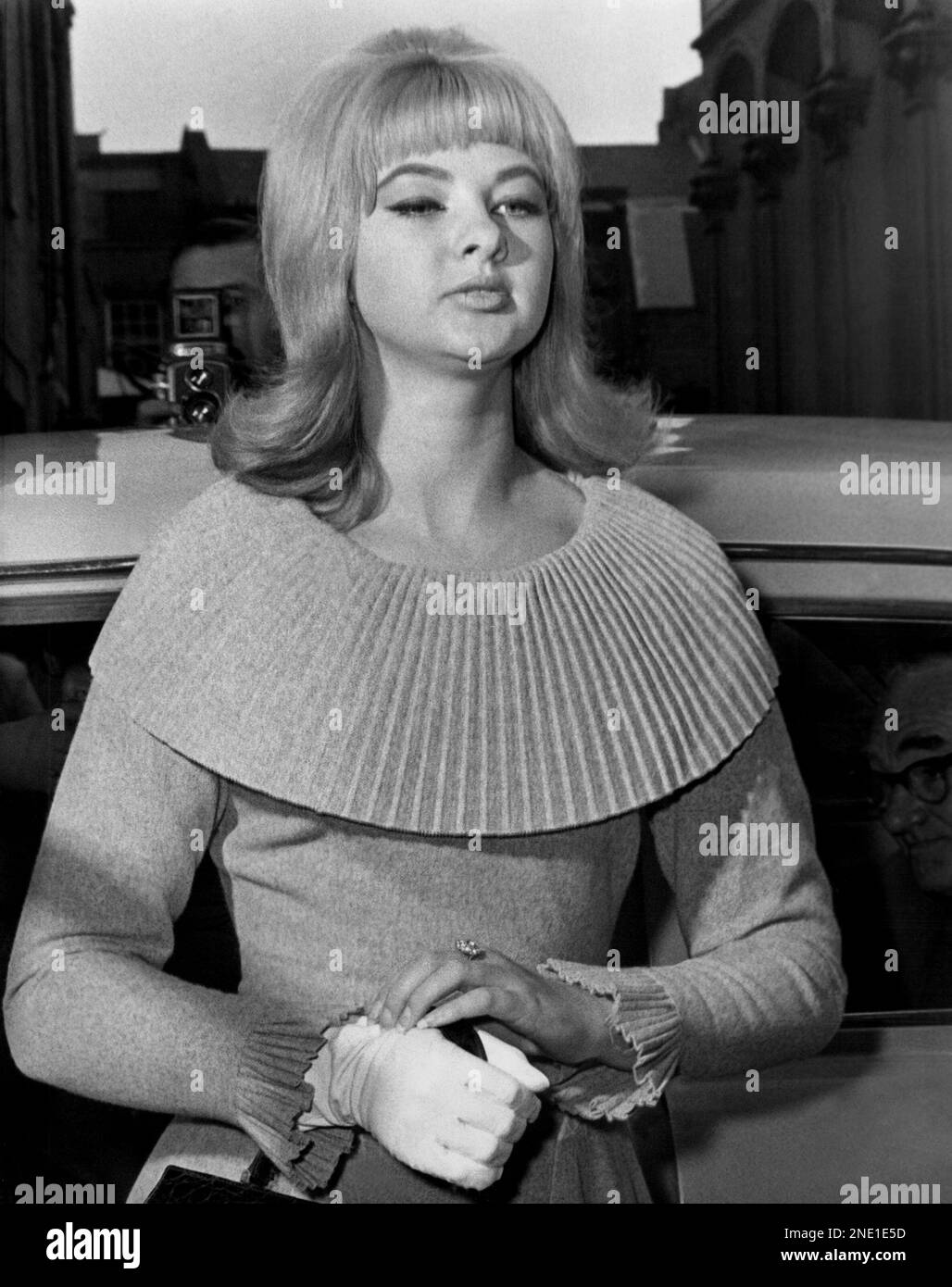 Miss Marilyn (Mandy) Rice-Davies arrives at Magistrates Court in London ...