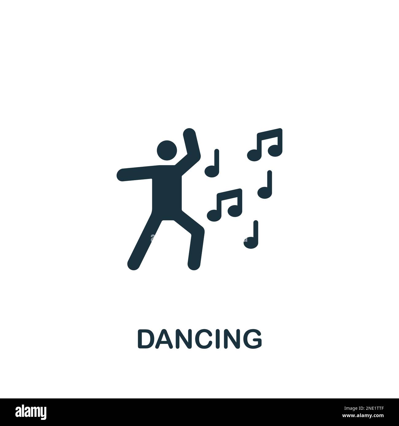 Icône danse. Panneau monochrome simple de la collection Hobby. Icône de ...